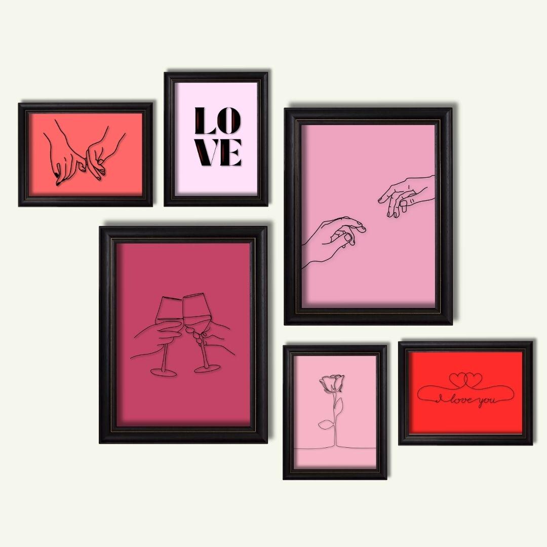 Elegant Printable Valentines Line Art Collection, Simplistic Valentines ...