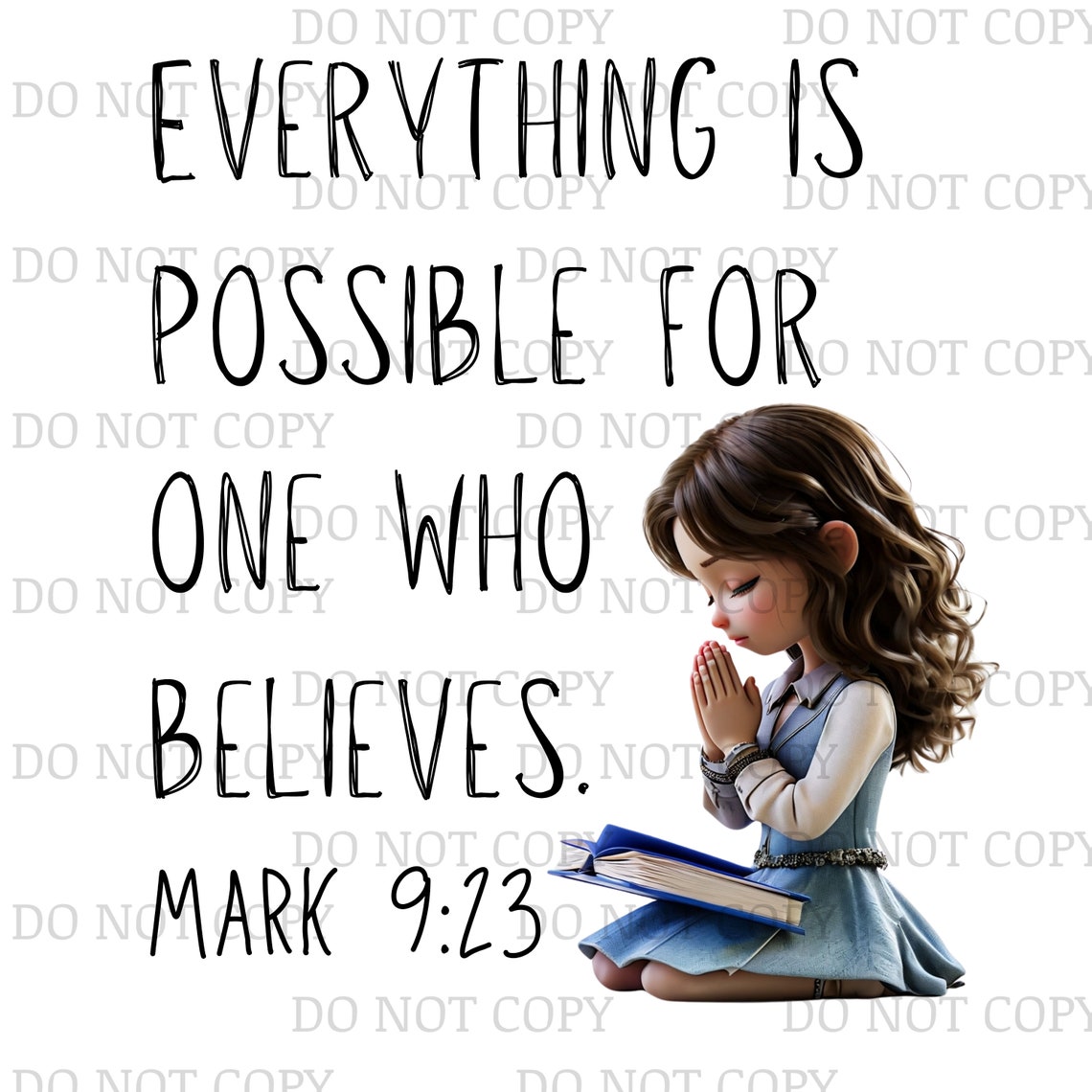 Religious Design With Praying Child PNG for Sublimation or Digital ...