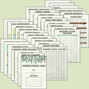 Botanical Homeschool Planner, Printable Planner, Minimalist Planner - Etsy