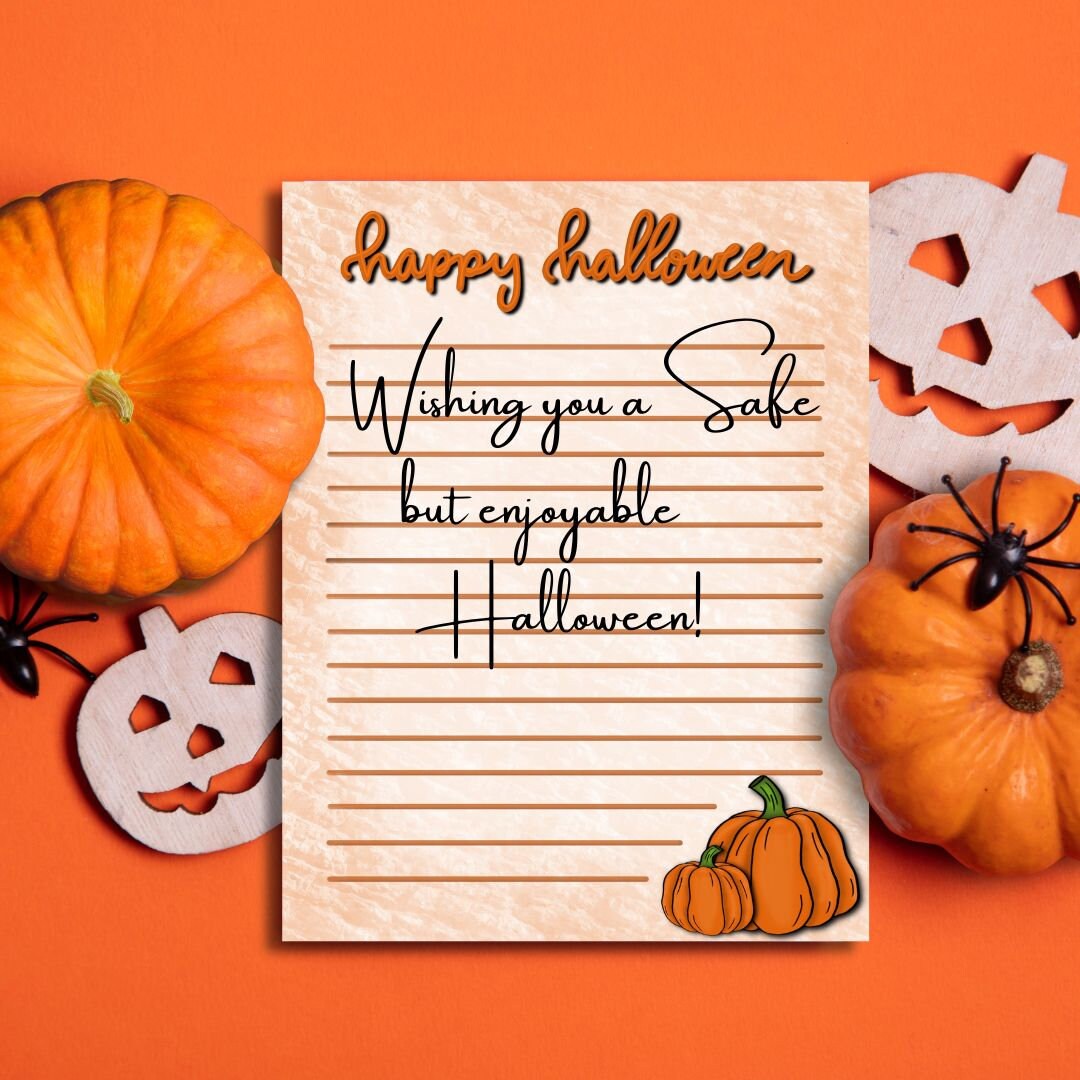 Halloween Stationary, Printable Halloween Writing Paper, Fall Letter ...