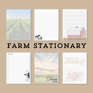 Farm Themed Lined Printable Stationary 8.5X11, 5X7, 5X5 Sizes | Print ...