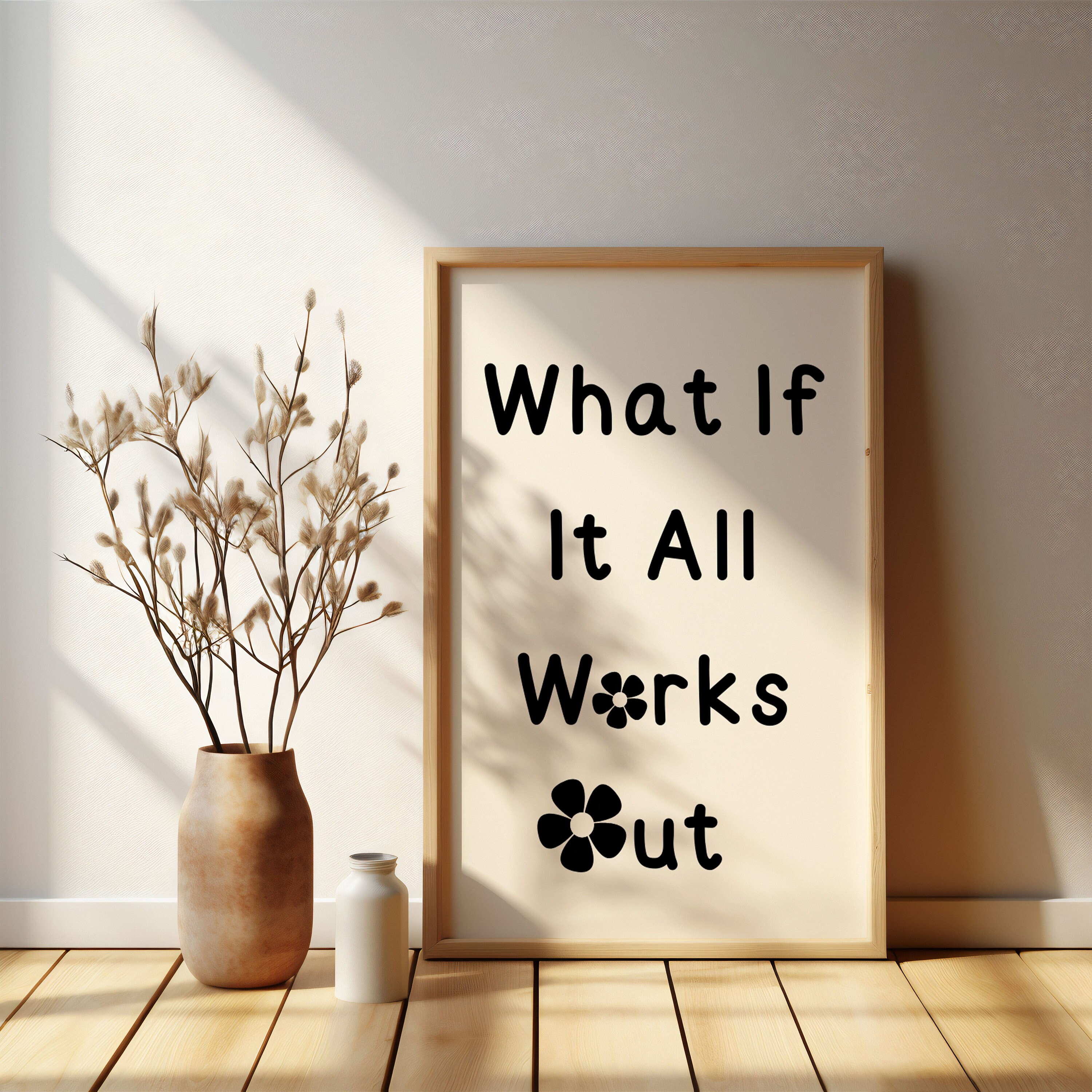 What If It All Works Out Poster, Trendy Wall Art, Retro Wall Art ...