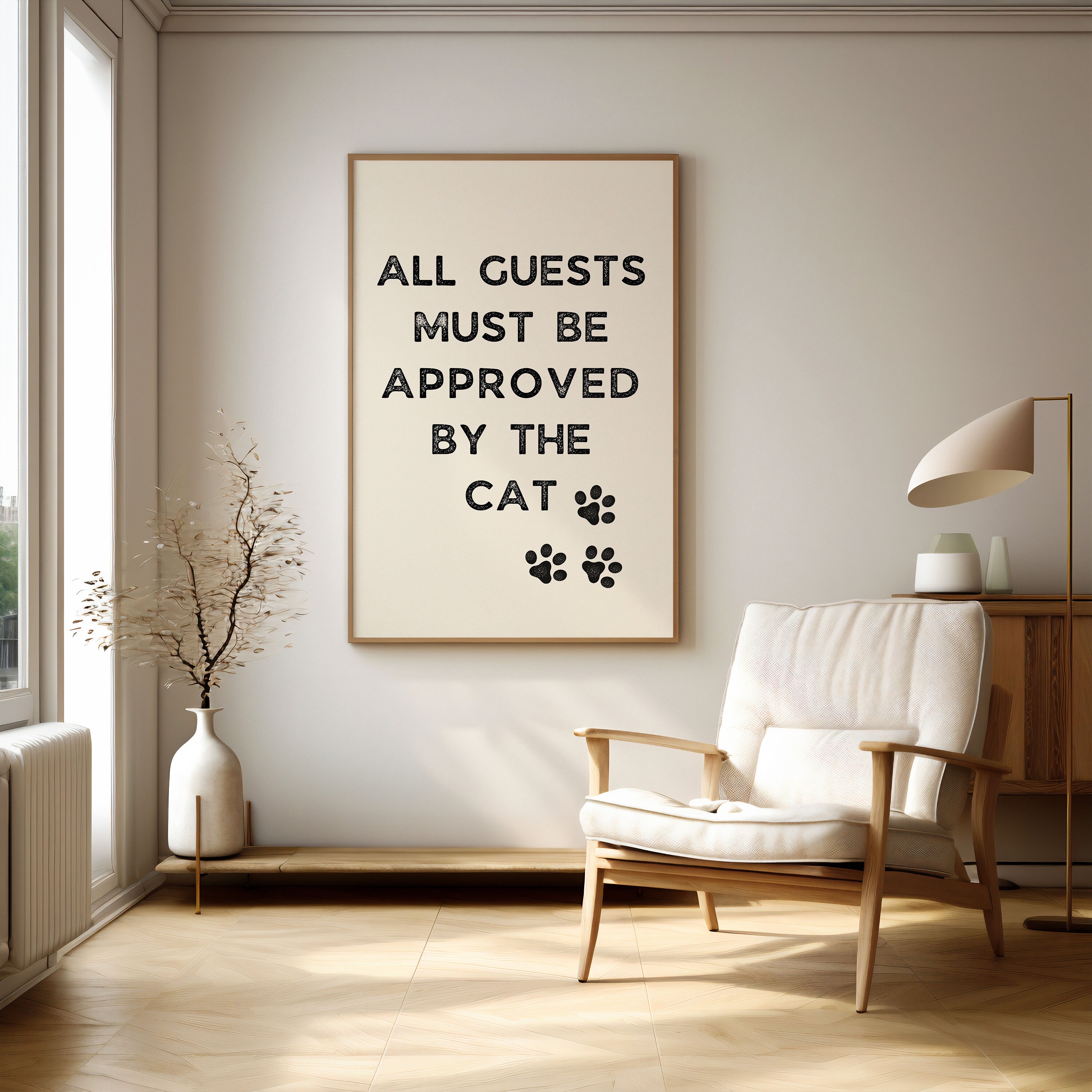 Funny Cat Print, Cute Cat Wall Art, Minimalist Decor, Kitten Poster ...