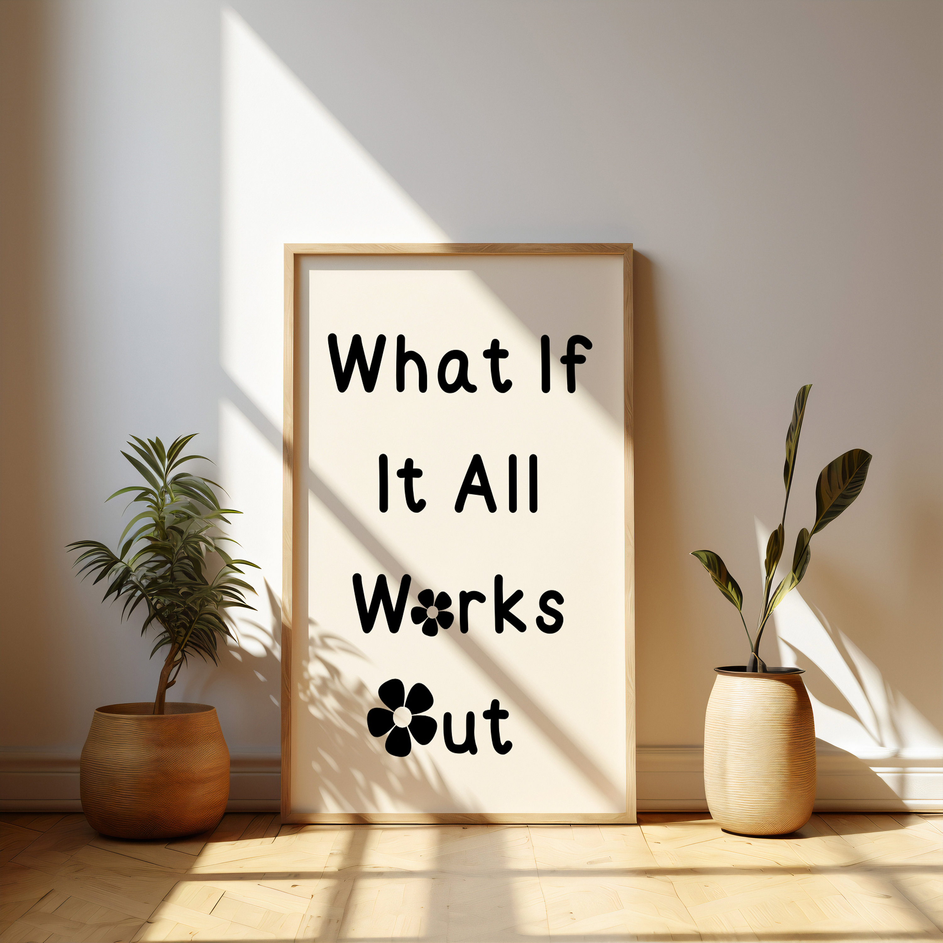 What If It All Works Out Poster, Trendy Wall Art, Retro Wall Art ...
