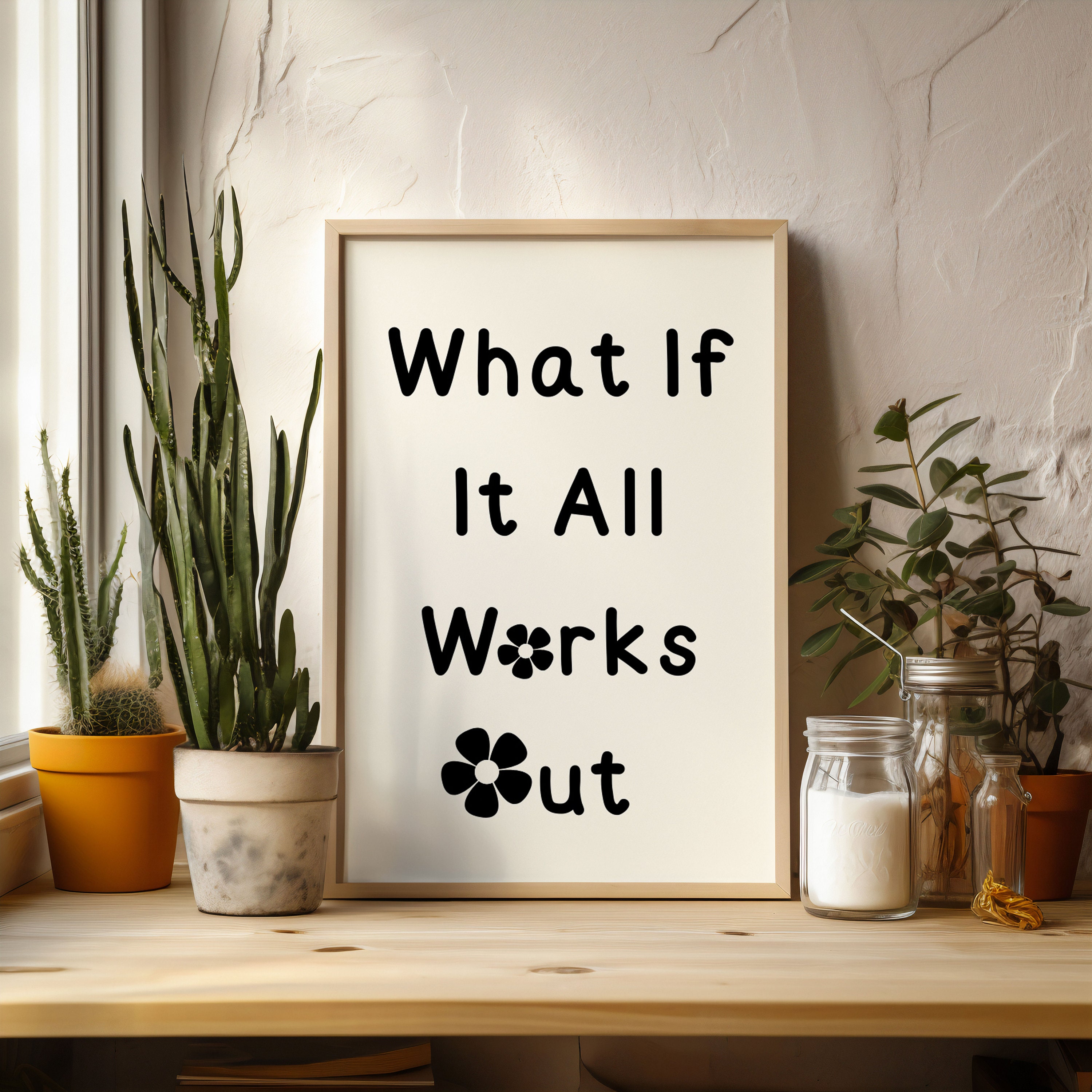 What If It All Works Out Poster, Trendy Wall Art, Retro Wall Art ...