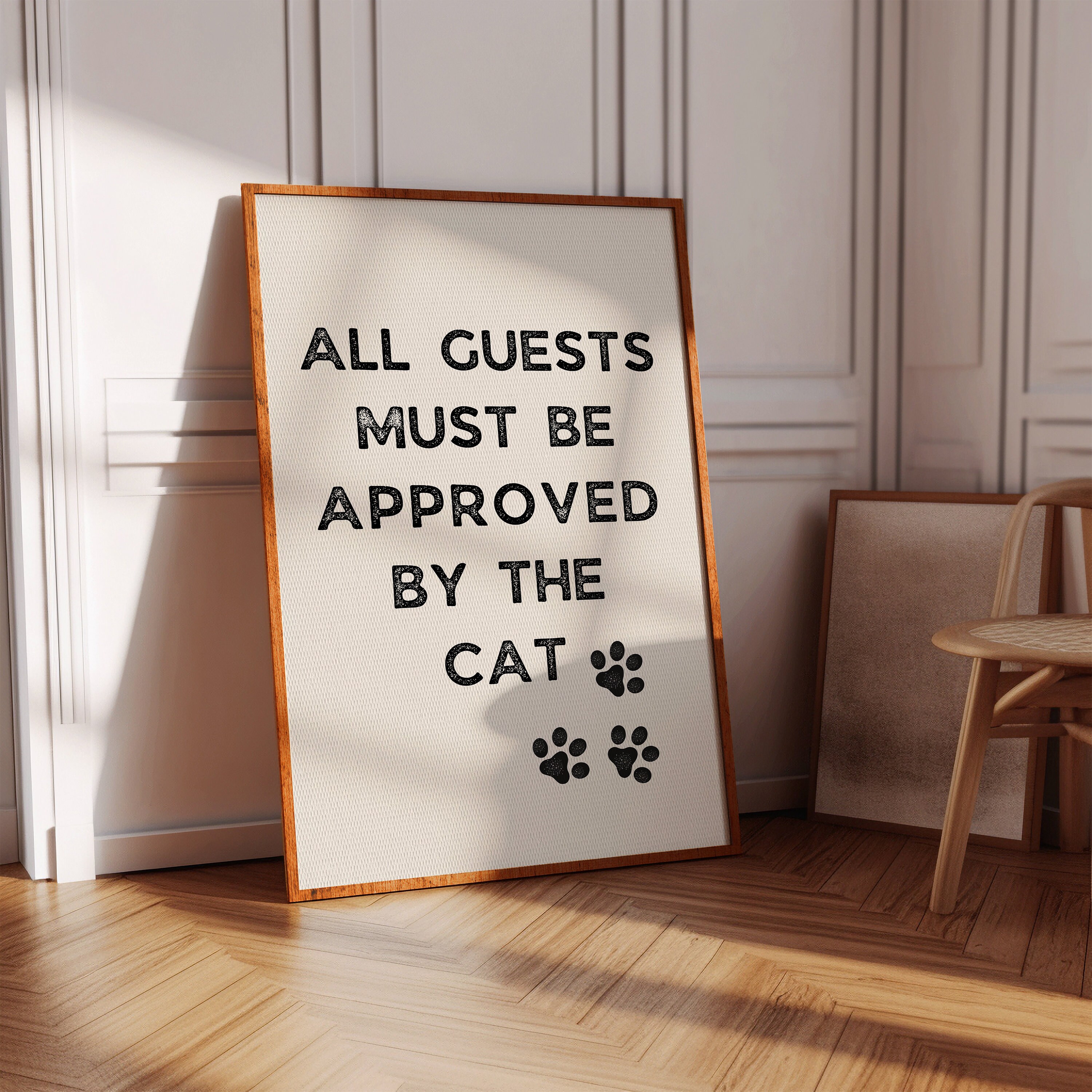 Funny Cat Print, Cute Cat Wall Art, Minimalist Decor, Kitten Poster ...