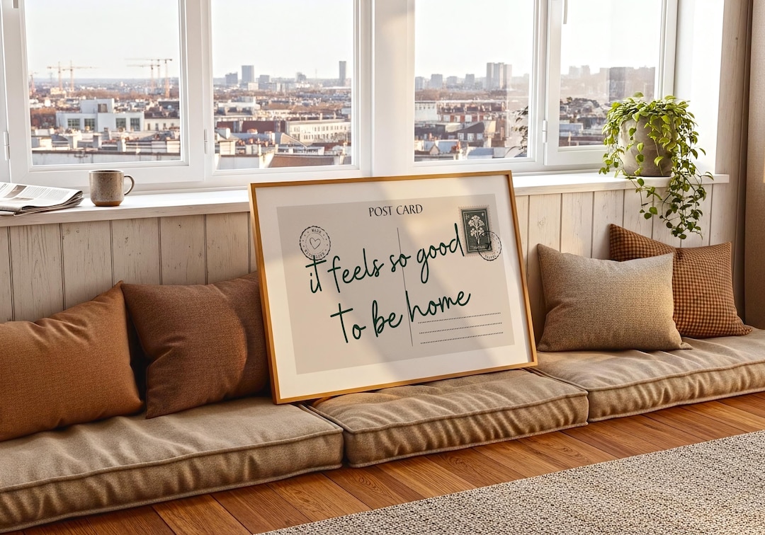 Feels so Good to Be Home Postcard Poster, Trendy Apartment Wall Art ...