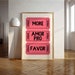 More Amor Por Favor Pink Tickets Wall Print, Maximalist Poster, Retro ...