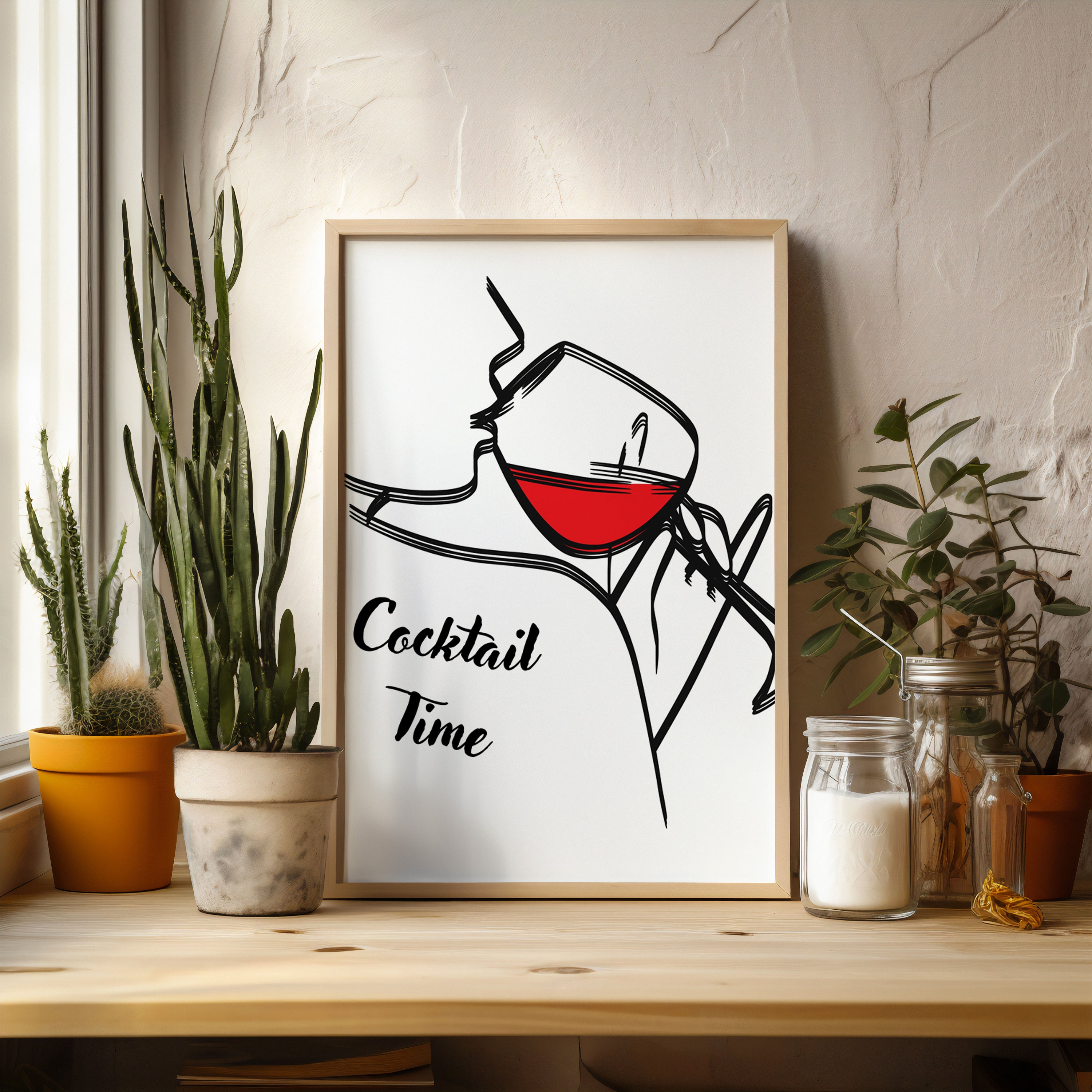 Bar Art Print Cocktail Poster, Modern Bar Cart Wall Art, Liquor Poster ...