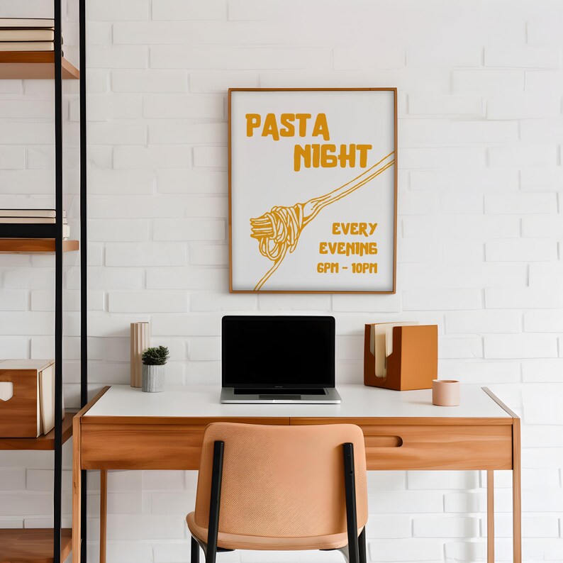 Pasta Night Poster, Spaghetti Wall Art, Italian Food Wall Art, Food ...