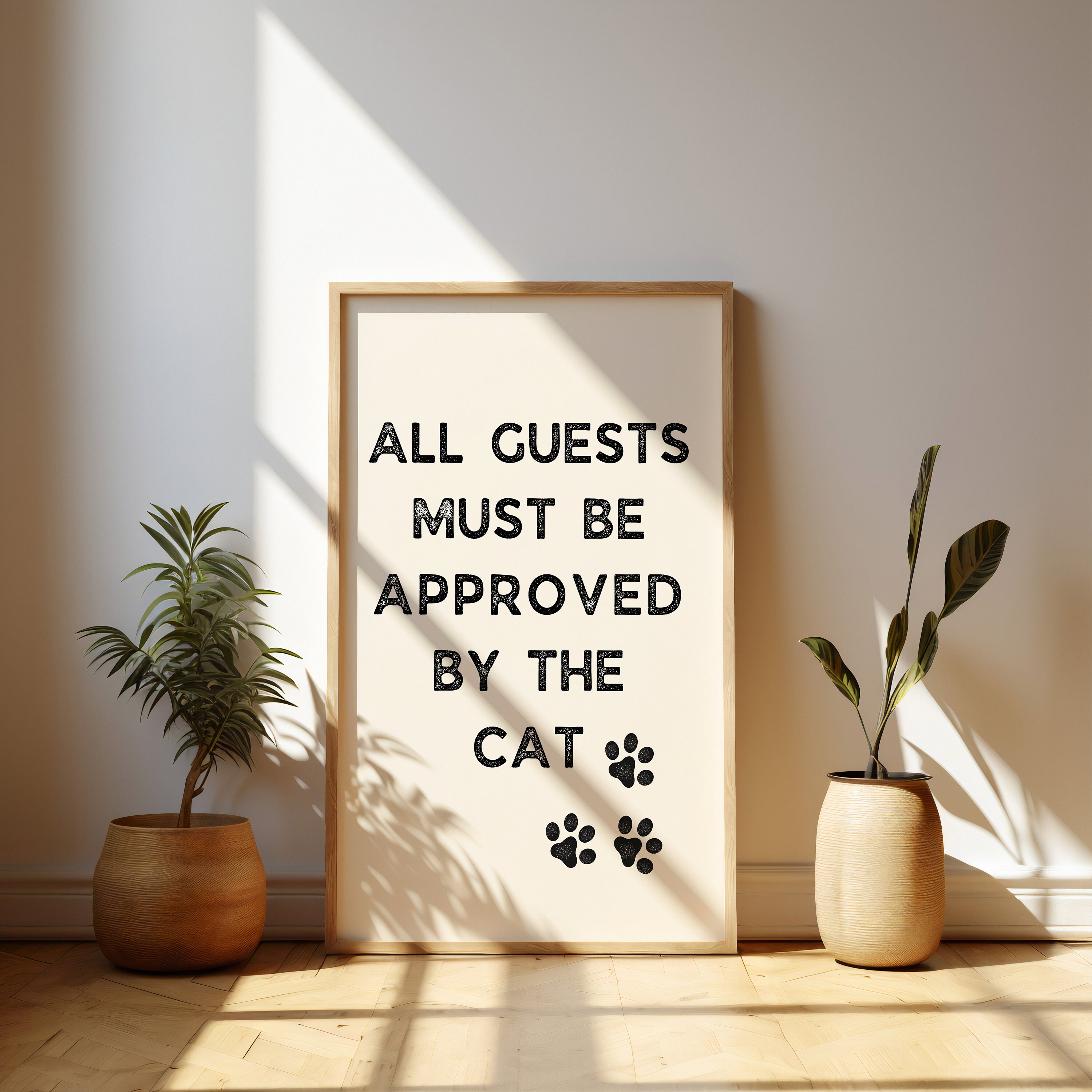 Funny Cat Print, Cute Cat Wall Art, Minimalist Decor, Kitten Poster ...