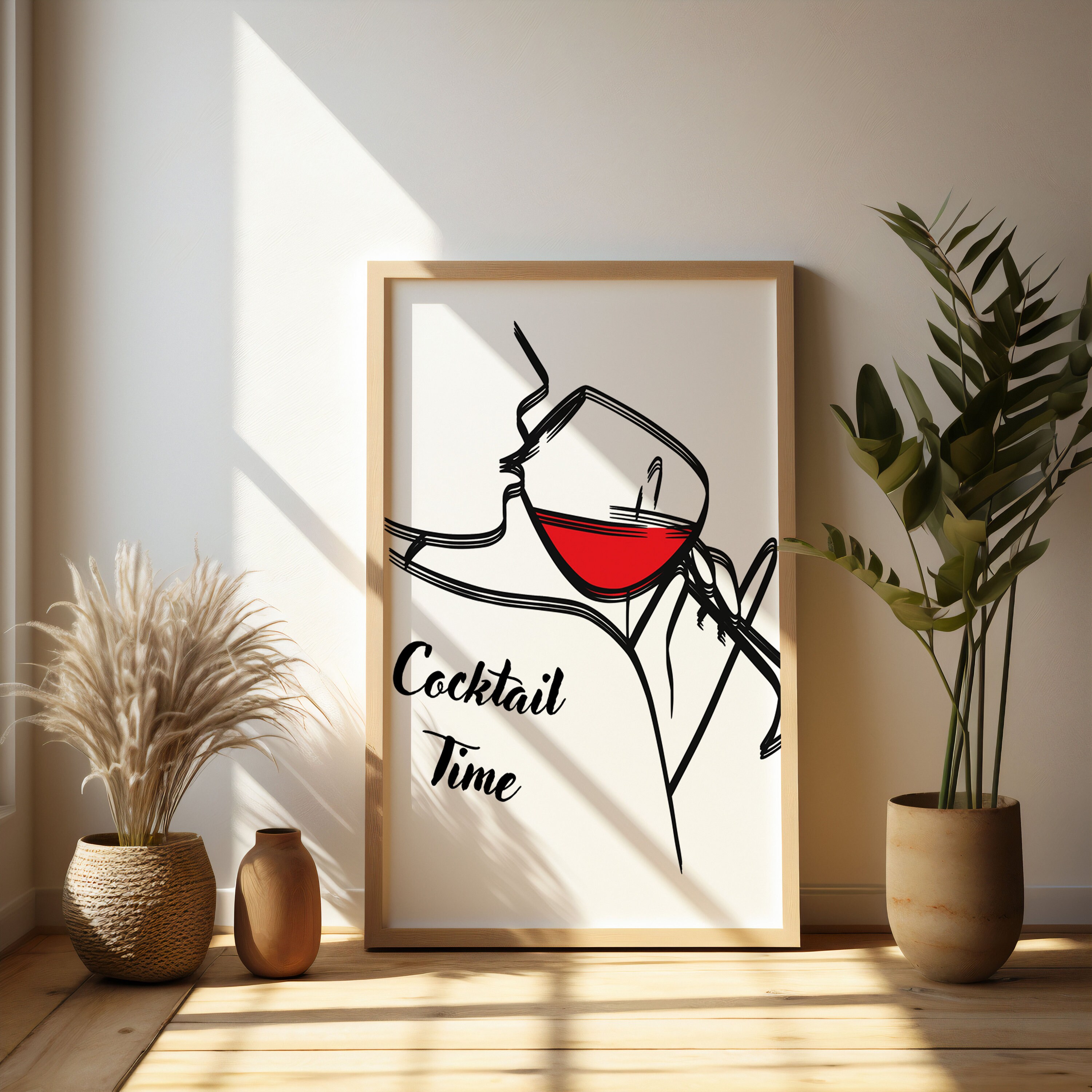 Bar Art Print Cocktail Poster, Modern Bar Cart Wall Art, Liquor Poster ...