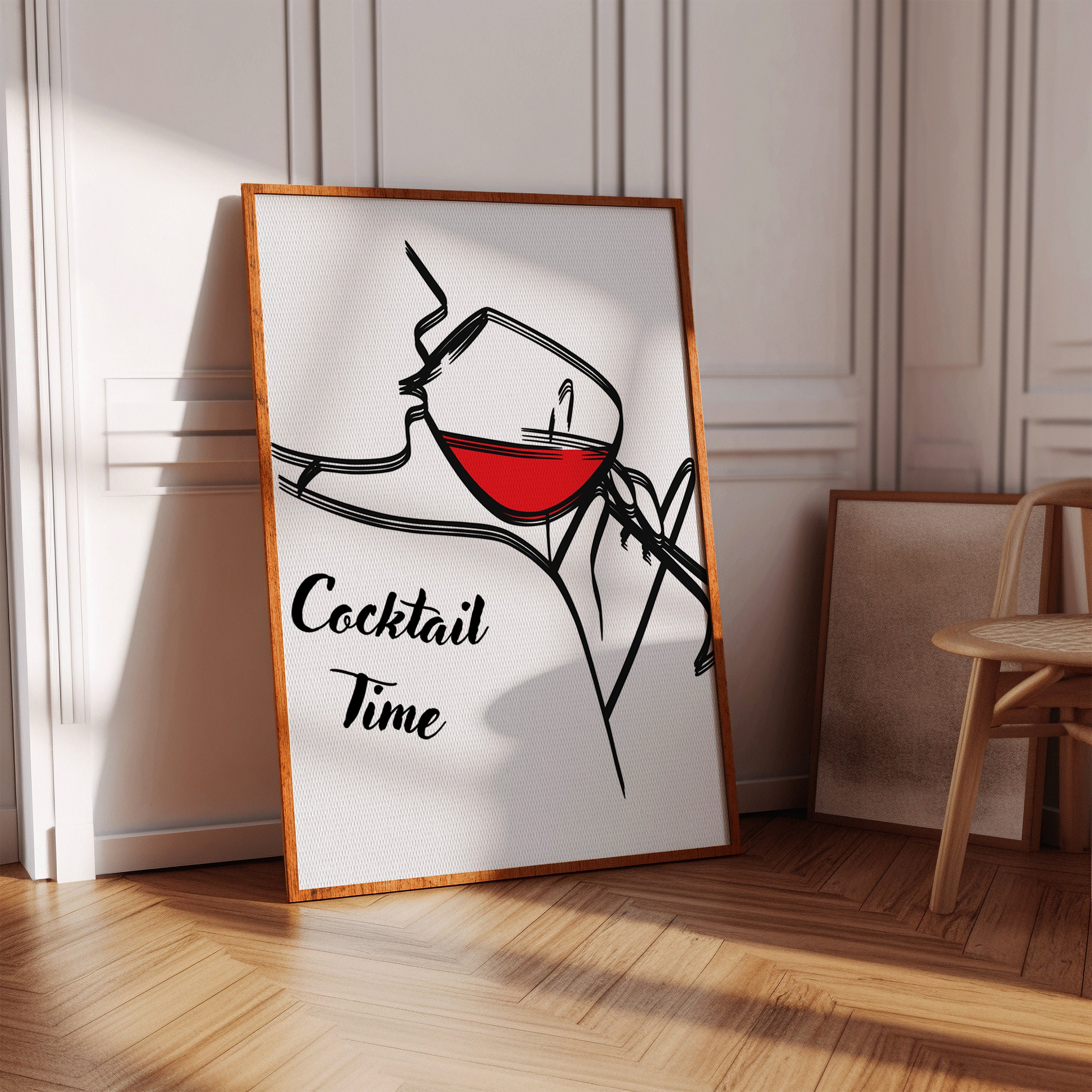 Bar Art Print Cocktail Poster, Modern Bar Cart Wall Art, Liquor Poster ...