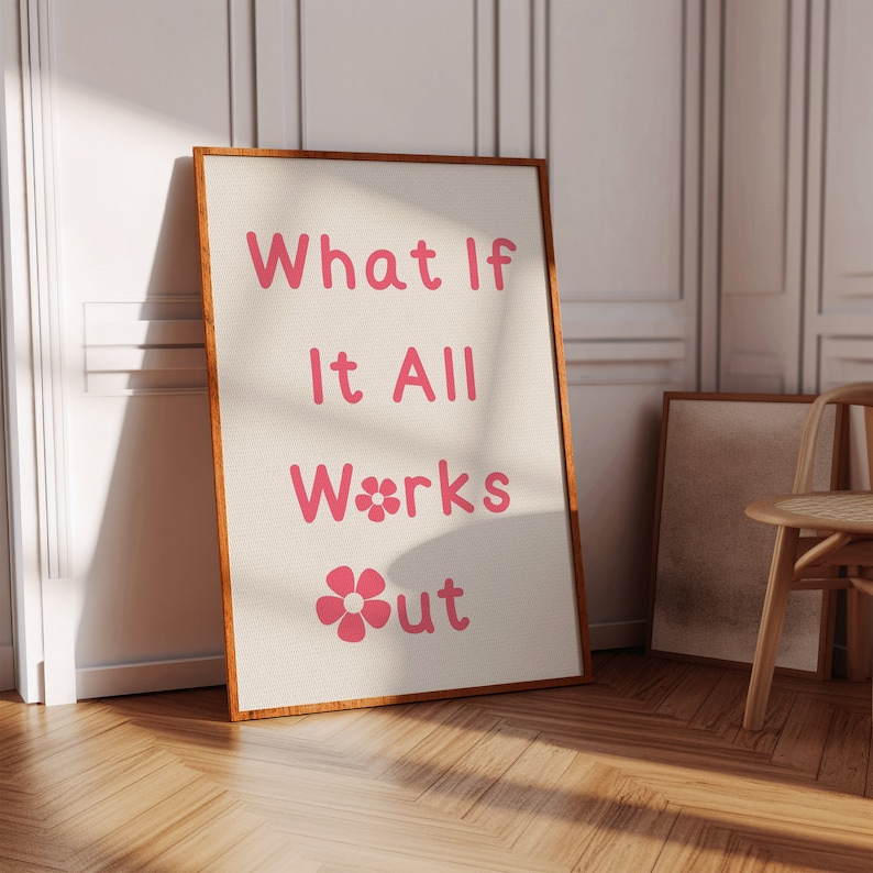 What If It All Works Out Poster, Trendy Wall Art, Retro Wall Art ...
