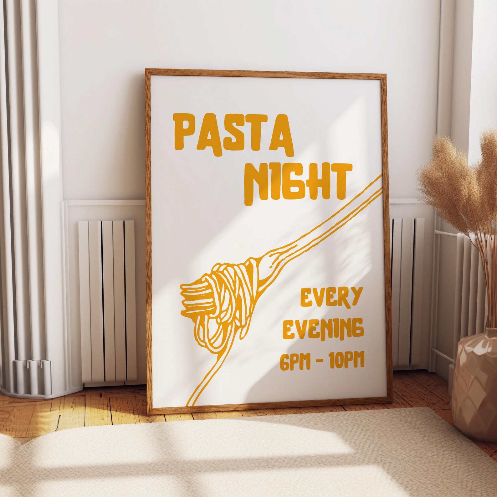 Pasta Night Poster, Spaghetti Wall Art, Italian Food Wall Art, Food ...