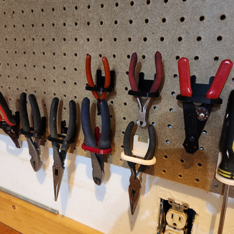 Peg Board Tool Hangers. Tool Holders for Standard Sized Peg Board. STL ...