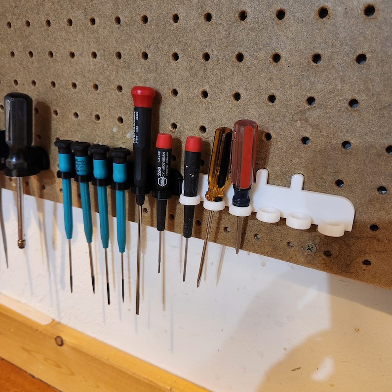 Peg Board Tool Hangers. Tool Holders for Standard Sized Peg Board. STL ...
