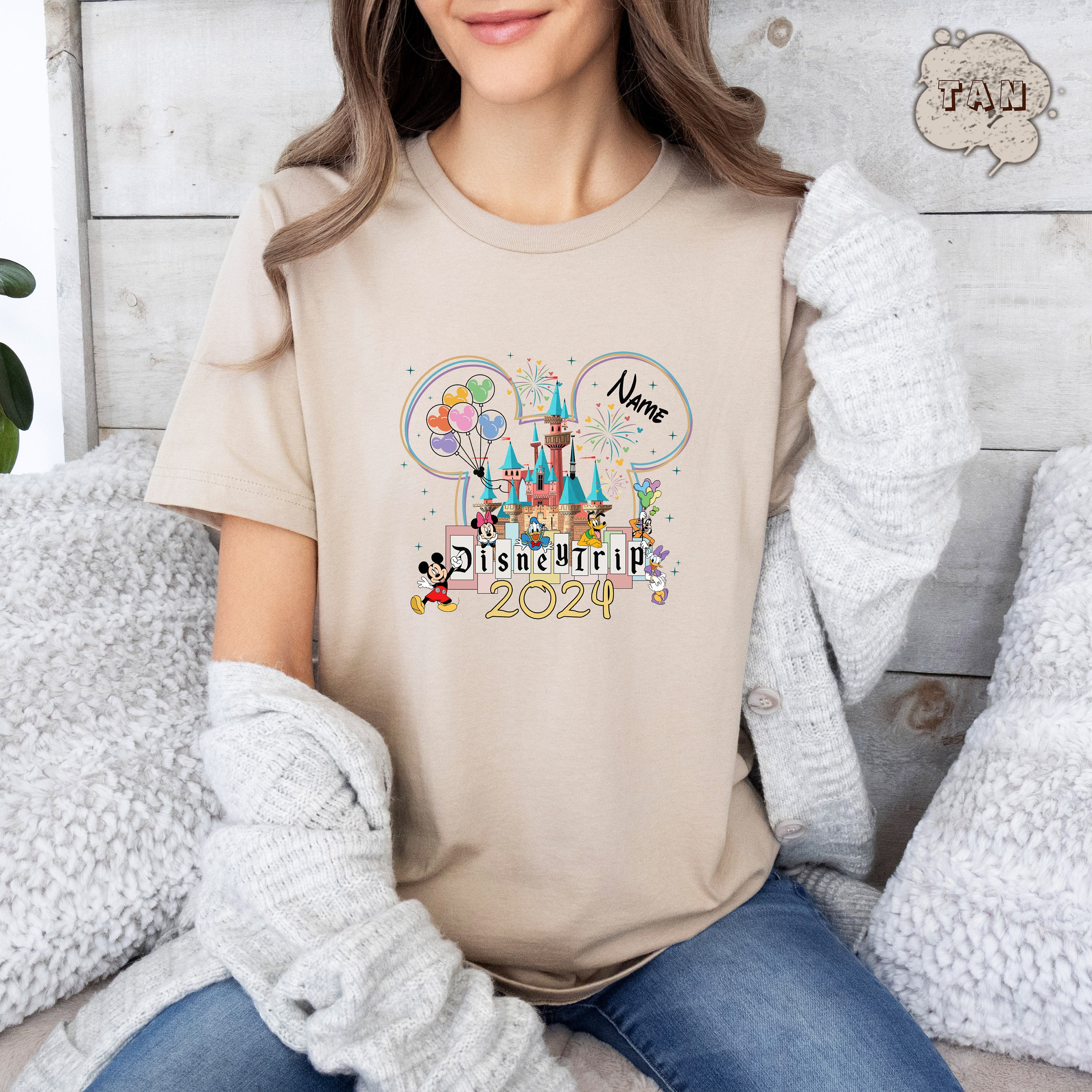 Retro Mickey And Friends Disney Trip 2024 Shirt, Custom Name Family ...