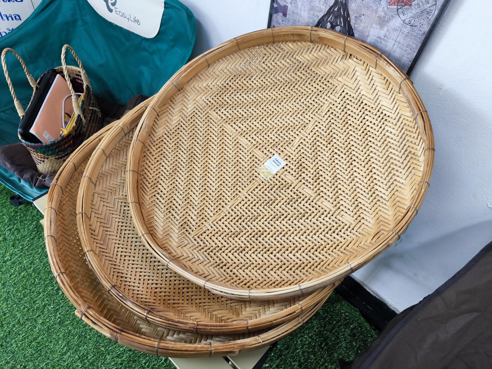 Thai Traditional Threshing Basket Dimensions 18 Inches | Bamboo Tray ...