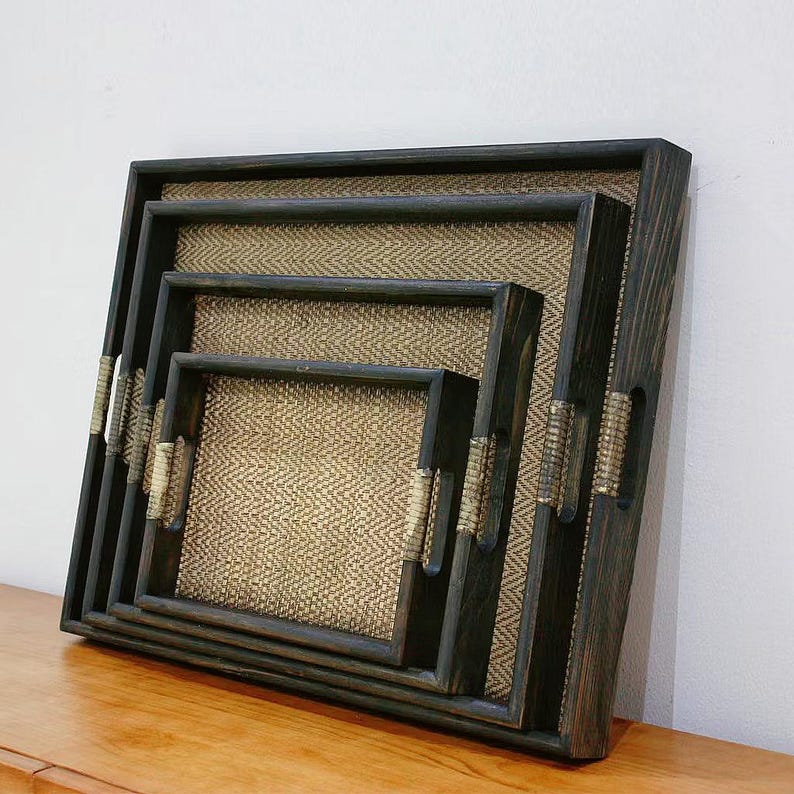 Thai Traditional Threshing Tray With Handle Bamboo Tray Teak Tray ...