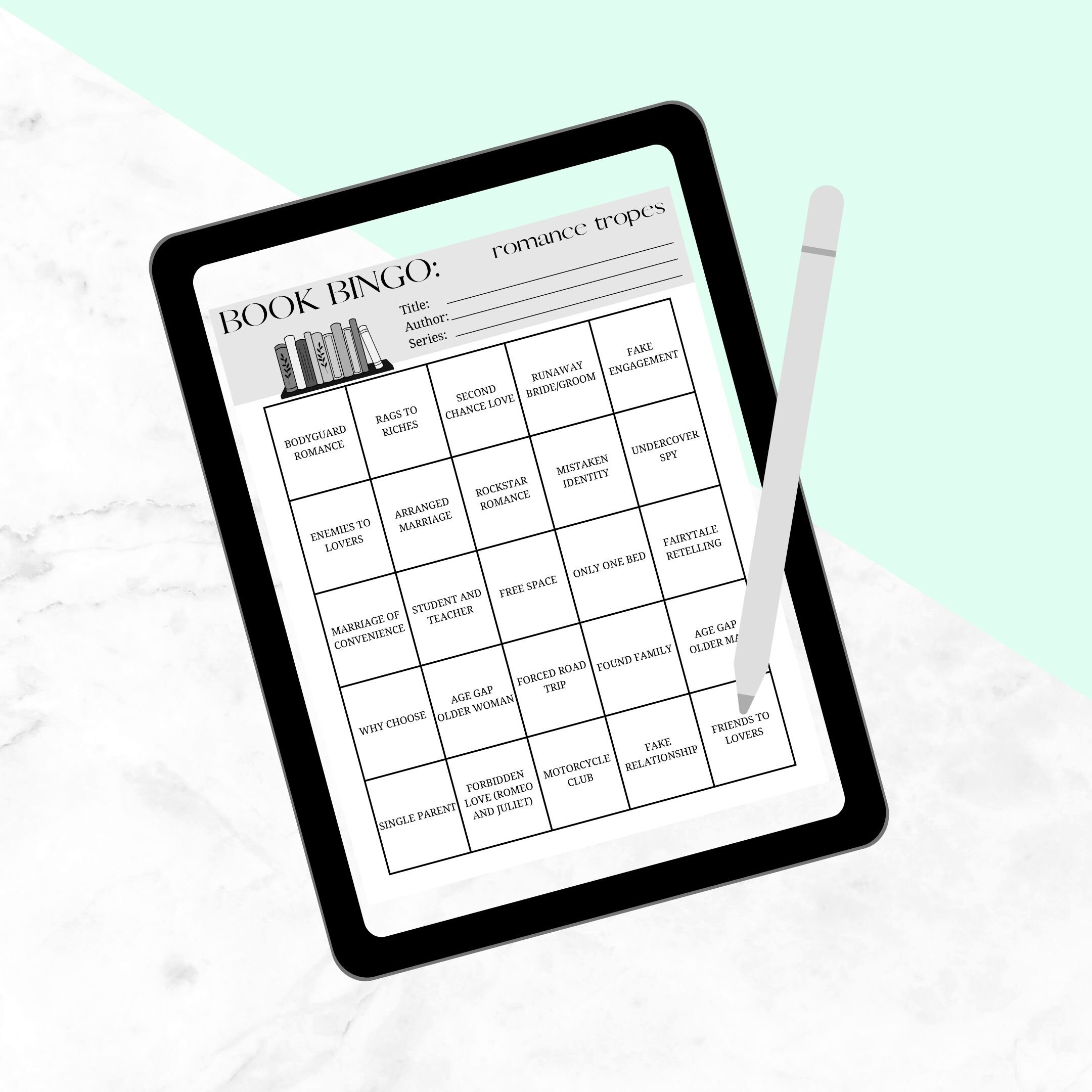 Book Bingo for Romance Readers, 6 Different Bingo Cards With Romance ...