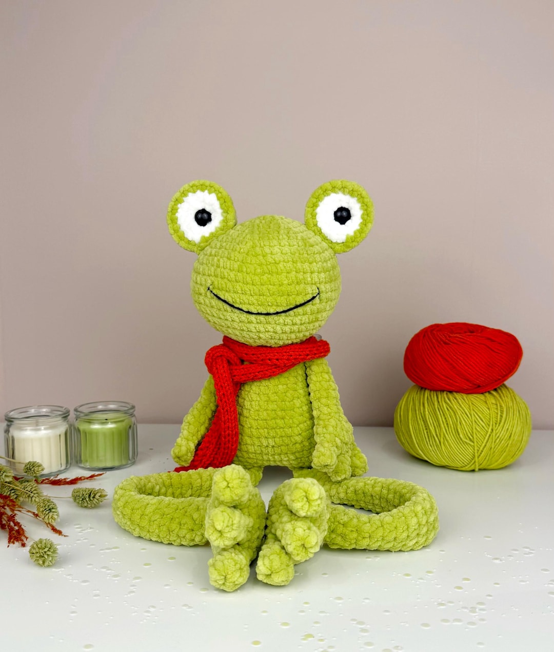 Crochet Frog Amigurumi Pattern: PDF Tutorial With Scarf (digital ...