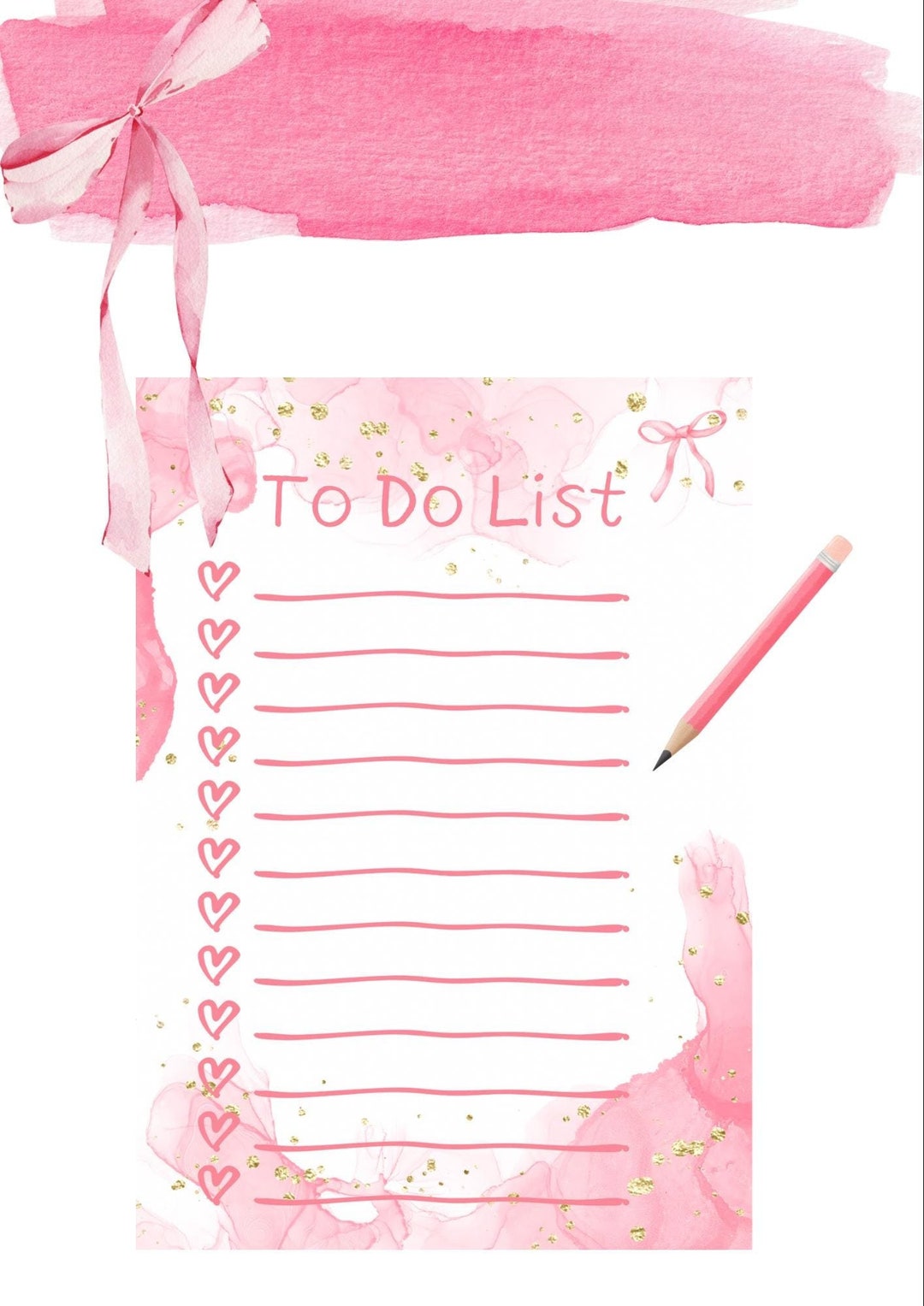 Digital to Do List, Undated to Do List, Pretty Pink, Checklist ...