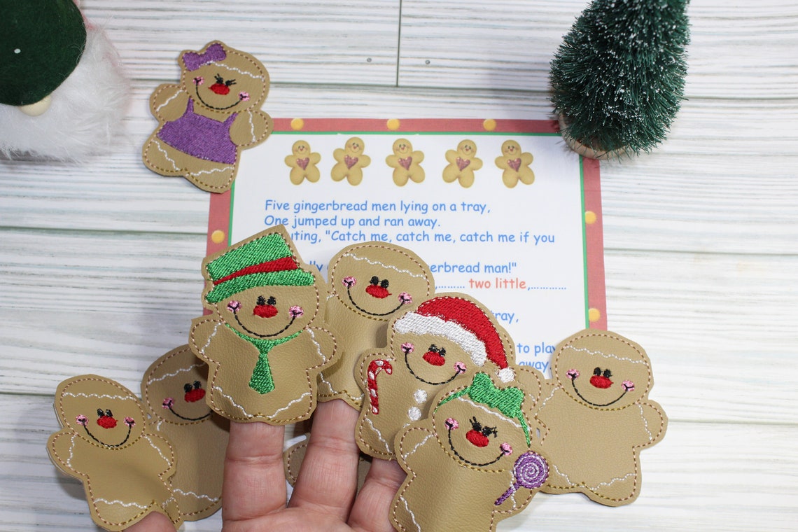 Gingerbread Man Finger Puppets - Etsy