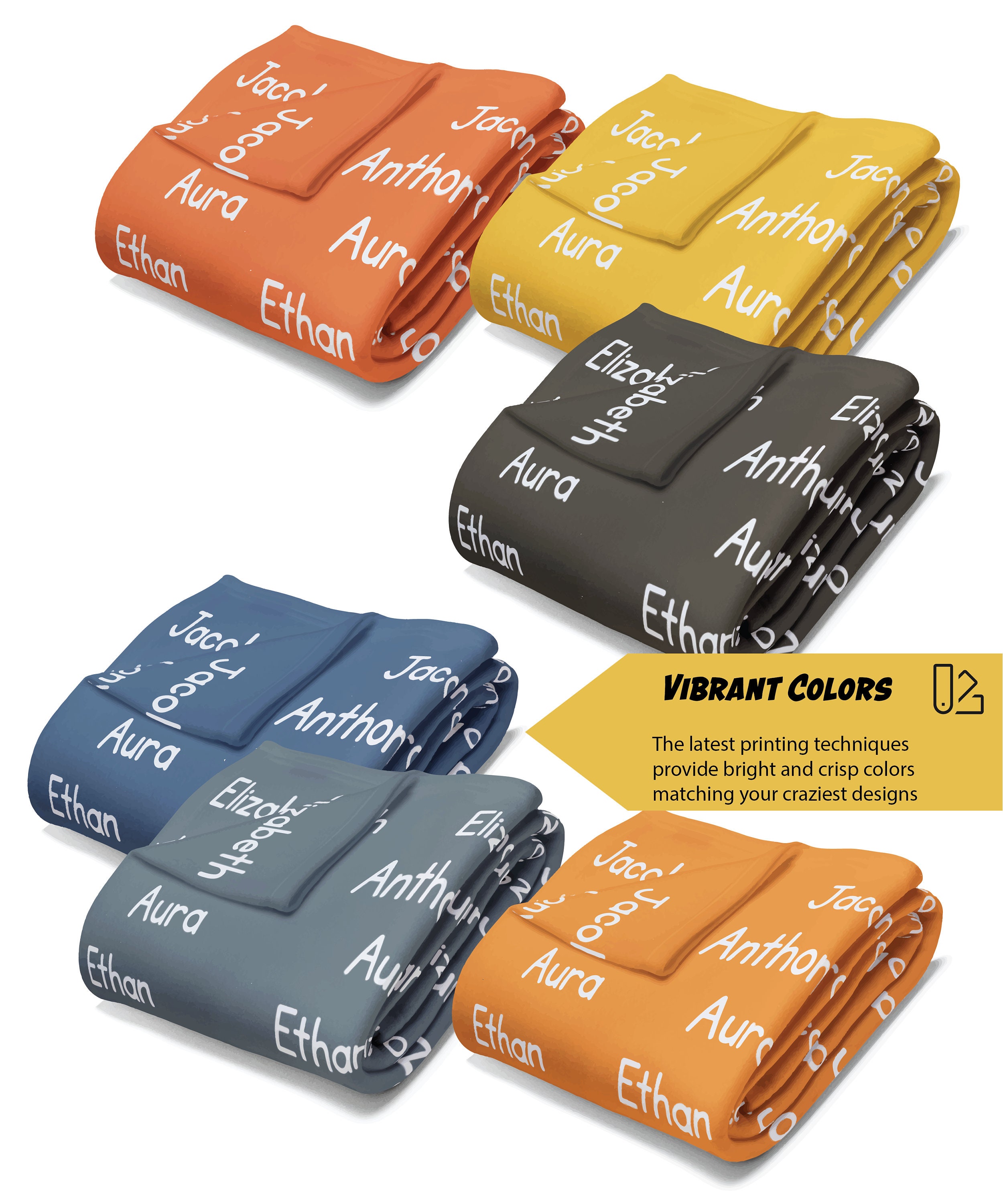 Customize Fleece Blanket With Name and Fedora Hat Print - List Kids ...