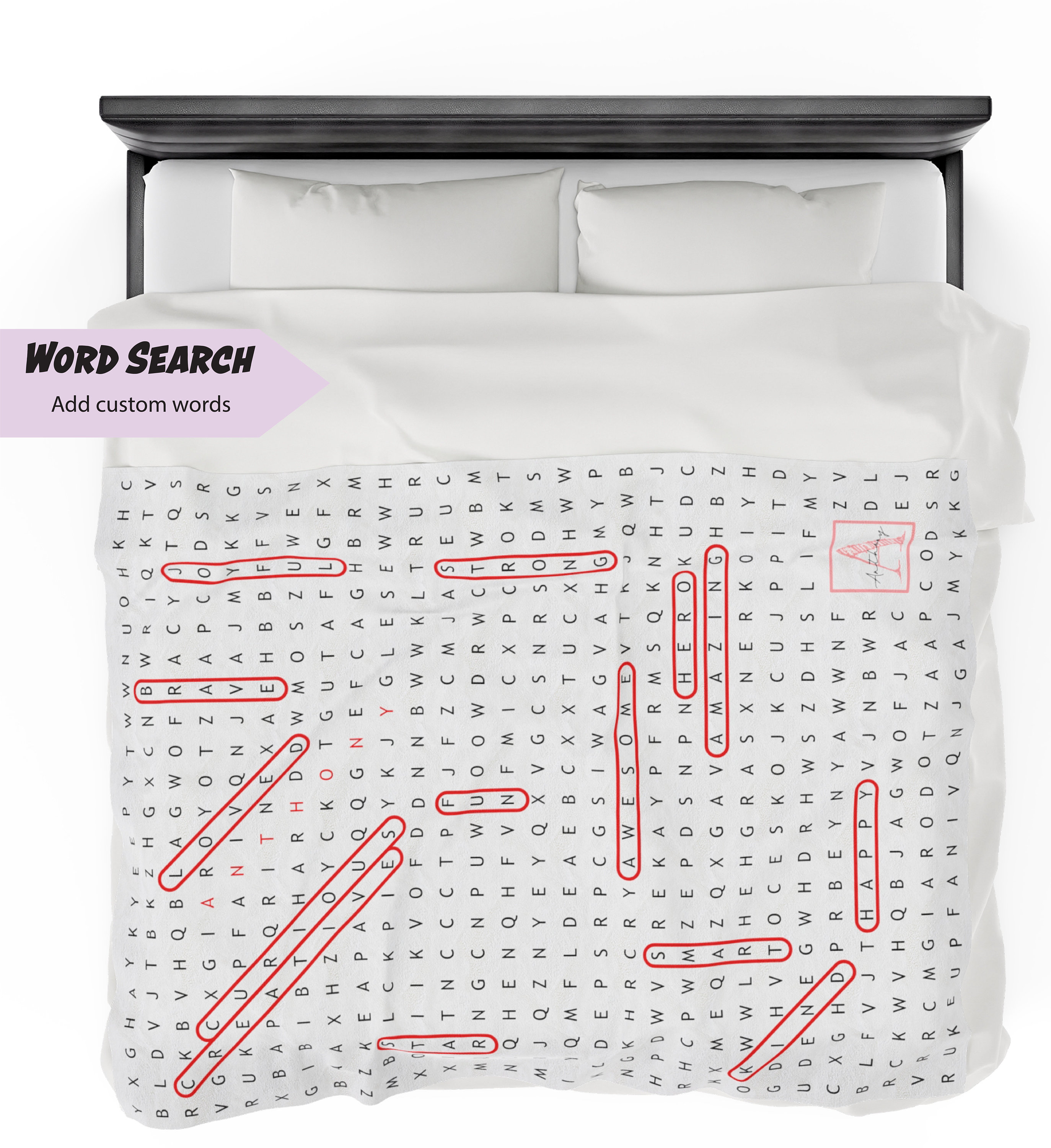 Customizable Word Search Cozy, Fleece Throw Blanket Thats Personalized ...