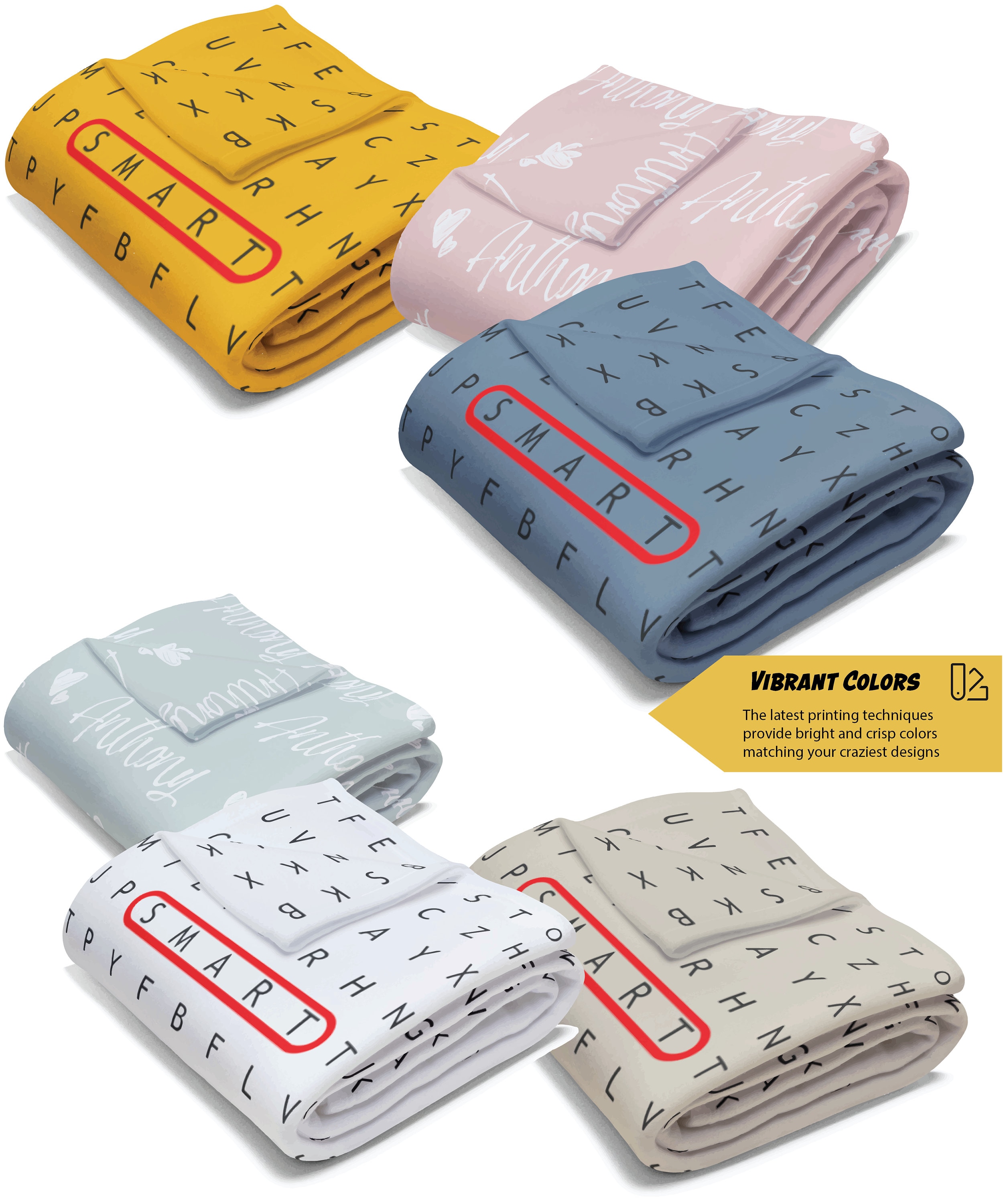 Customizable Word Search Cozy, Fleece Throw Blanket Thats Personalized ...