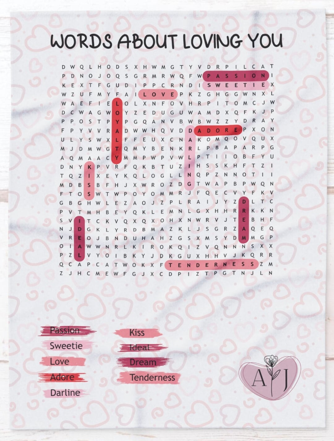 Personalized Love Word Search Blanket - Cozy Custom Love Throw - Unique ...