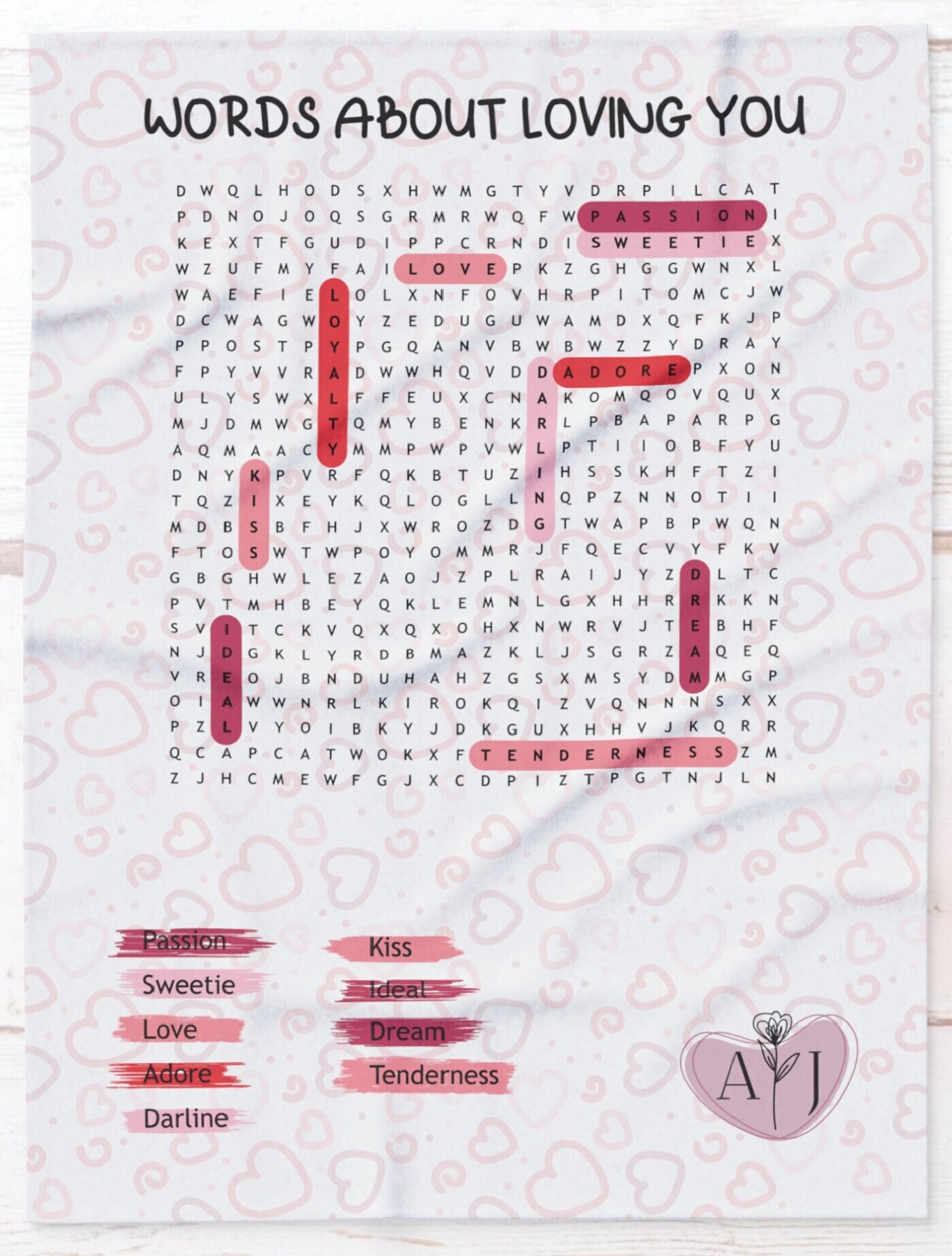 Personalized Love Word Search Blanket Cozy Custom Love Throw Unique ...