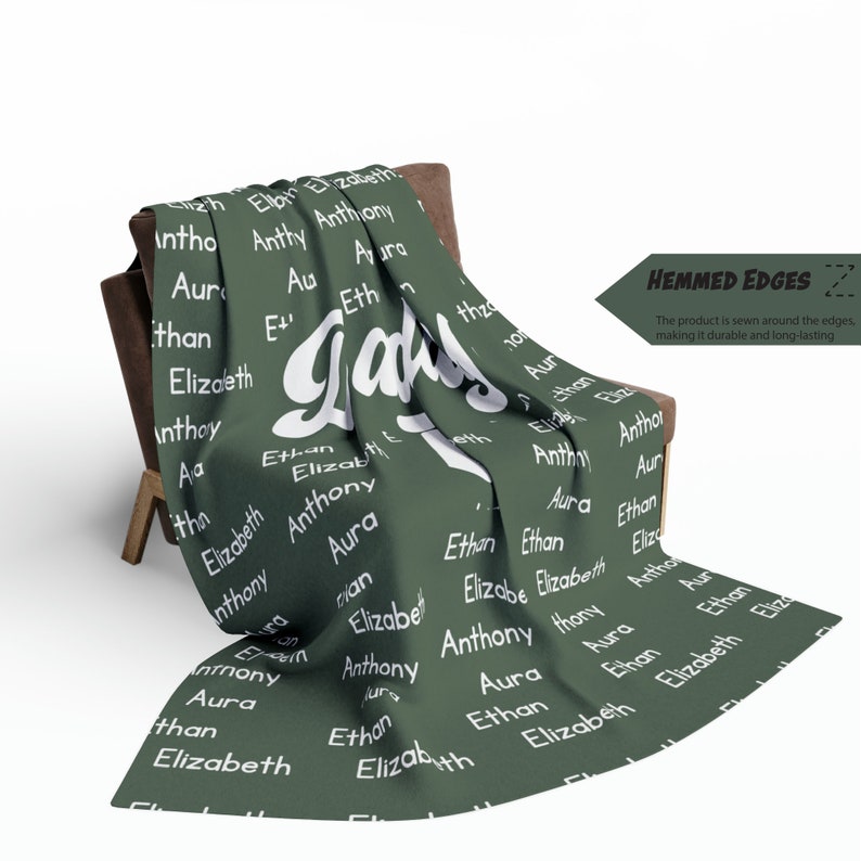 Fleece Blanket With Personalized Name and Tie Print - List Kids Name on ...