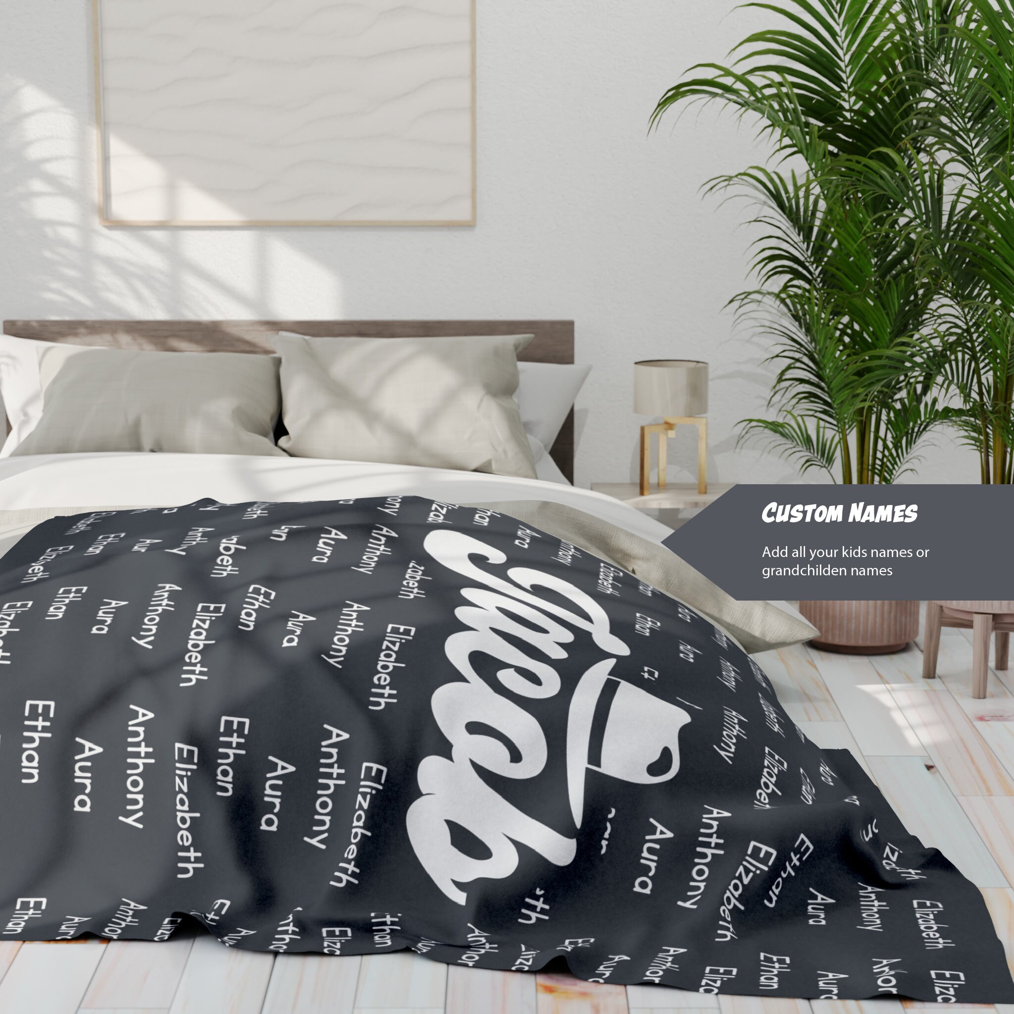 Customize Fleece Blanket With Name and Fedora Hat Print - List Kids ...