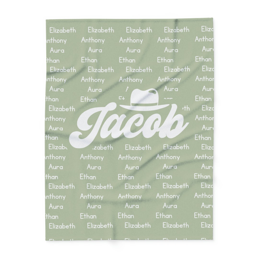 Customize Fleece Blanket With Name and Fedora Hat Print - List Kids ...