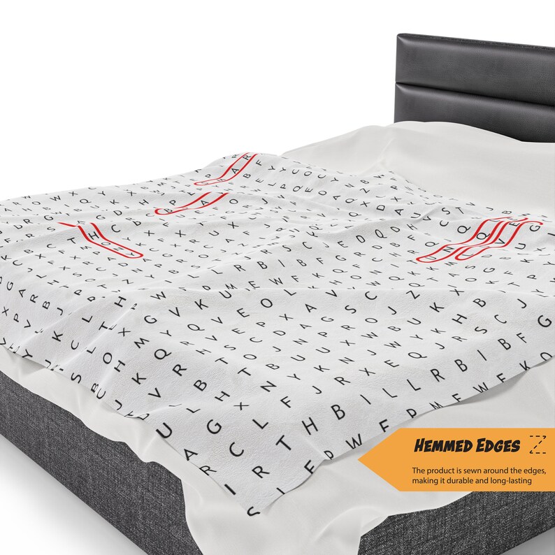 Customizable Word Search Cozy, Fleece Throw Blanket Thats Personalized ...