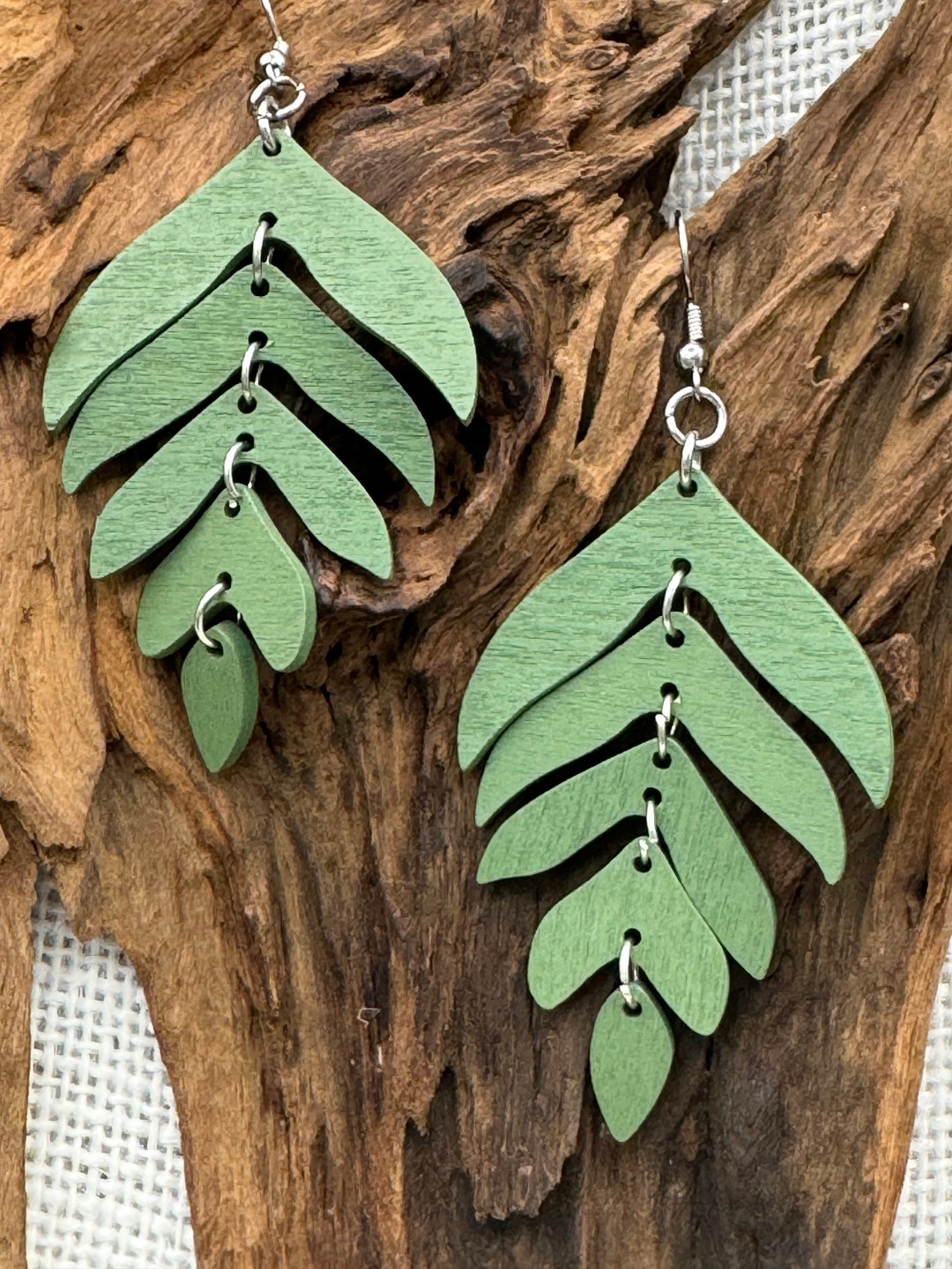 Nature Inspired Chic Wooden Leaf Earrings Etsy