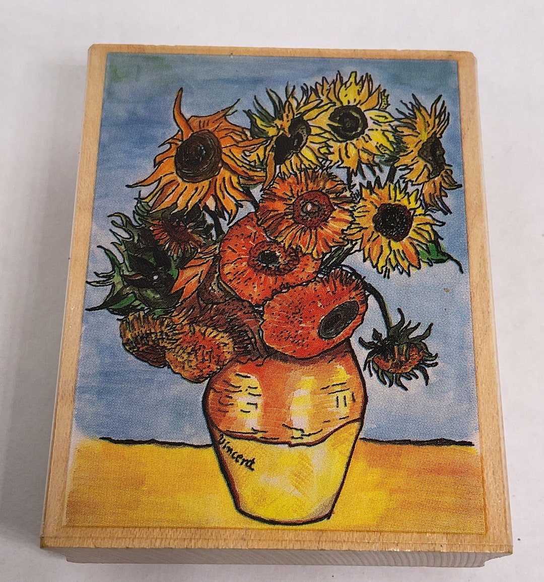 Museum Stamps Van Gogh Sunflowers Rubber Stamp Vintage Used Preowned ...
