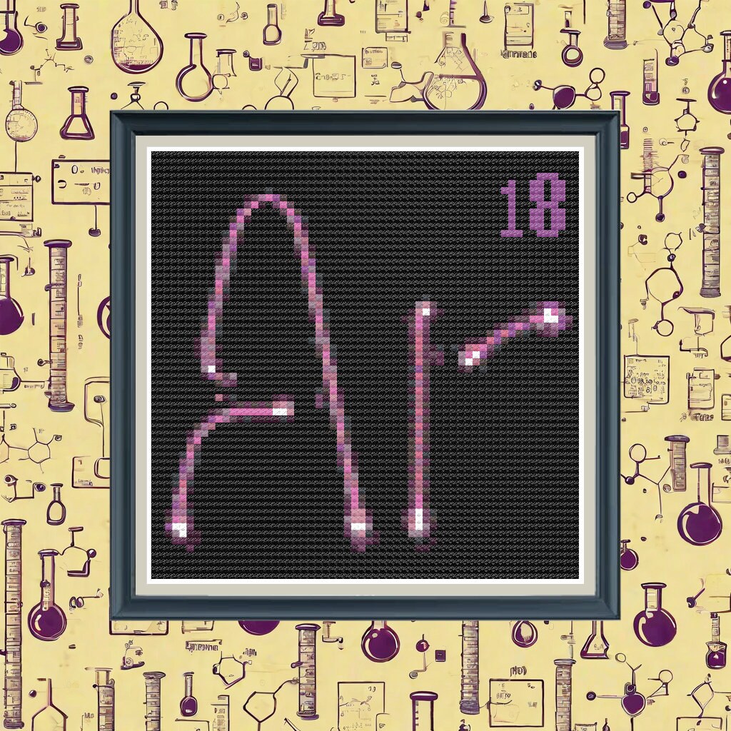 Argon Neon Lights Cross Stitch Pattern Argon Periodic Table Square ...