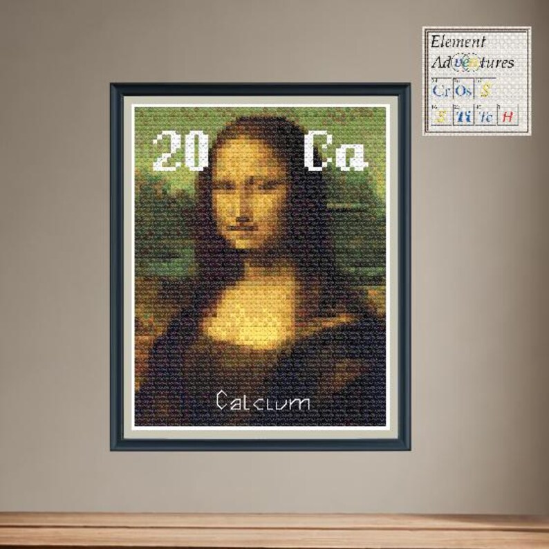 Calcium Mona Lisa Cross Stitch Pattern | Calcium Periodic Table Cross ...