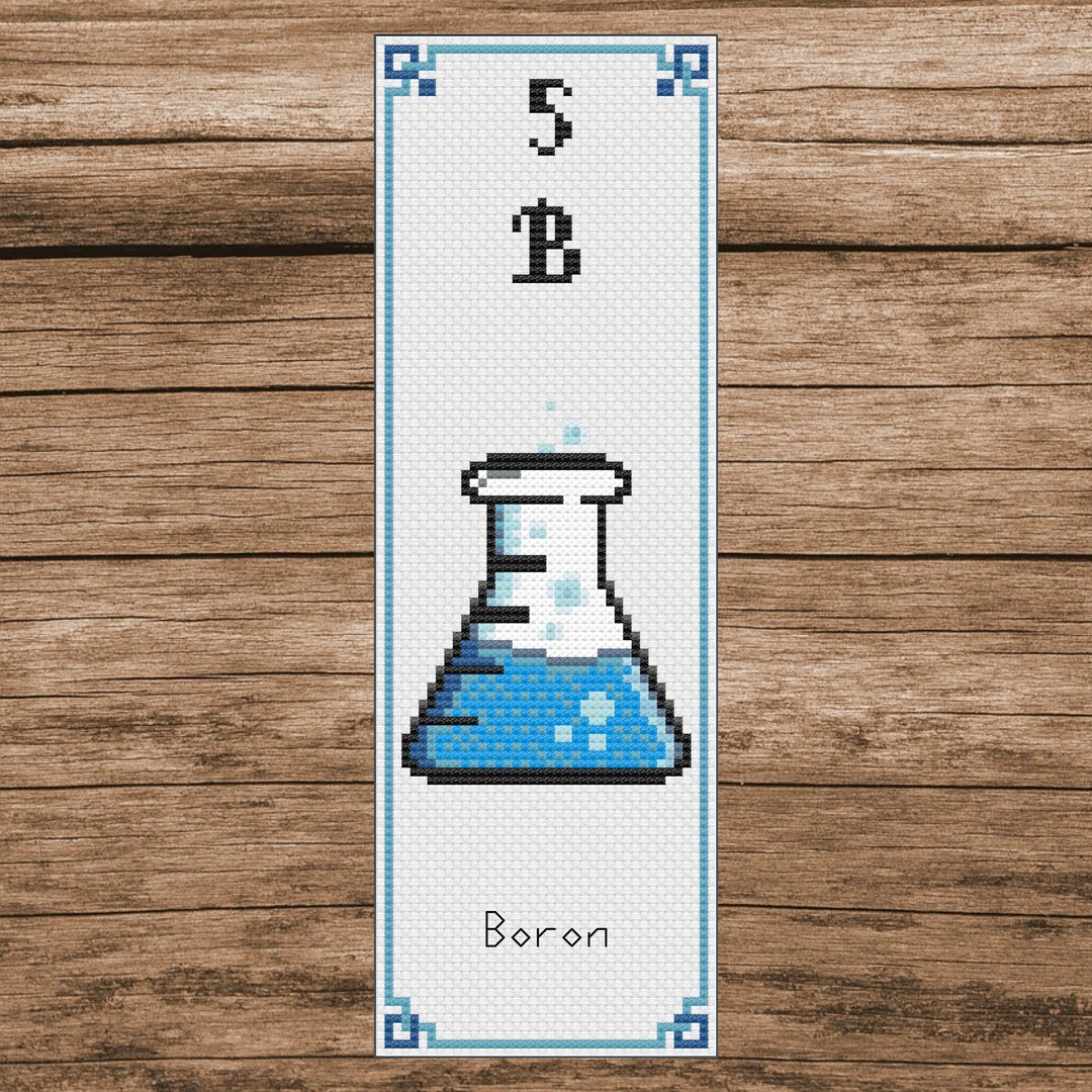 Boron Erlenmeyer Flask Bookmark Cross Stitch Pattern: Periodic Table ...