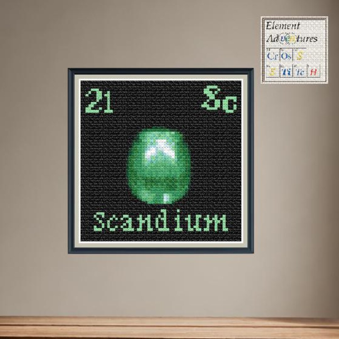 Scandium Mercury Vapor Lamp Cross Stitch Pattern | Scandium Periodic ...