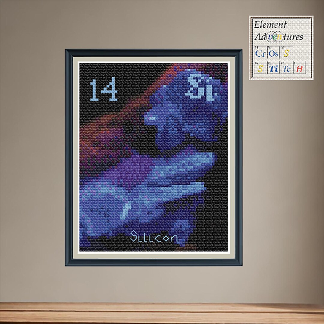 Silicon Benitoite Cross Stitch Pattern: Periodic Table Design (PDF ...