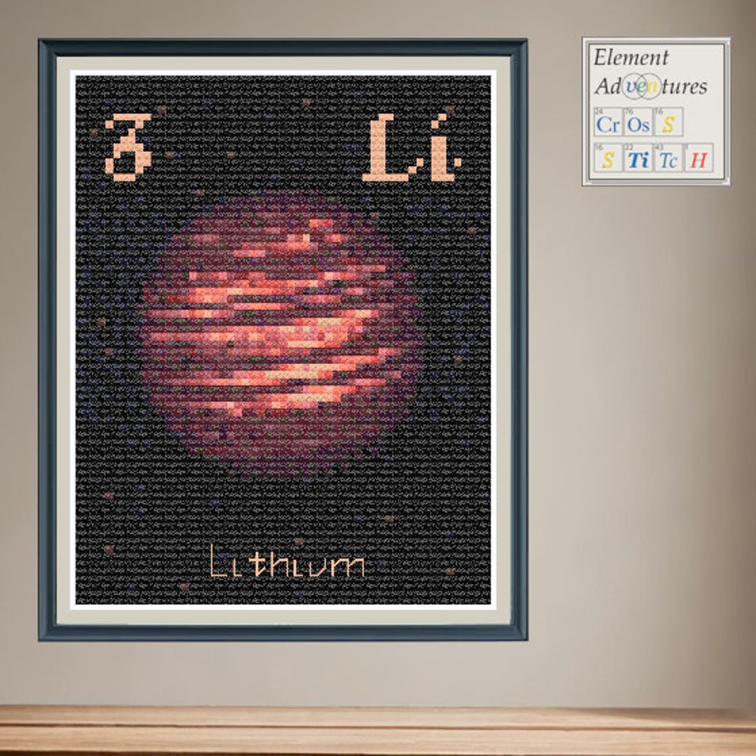 Lithium Brown Dwarf Cross Stitch Pattern Lithium Periodic Table Cross ...