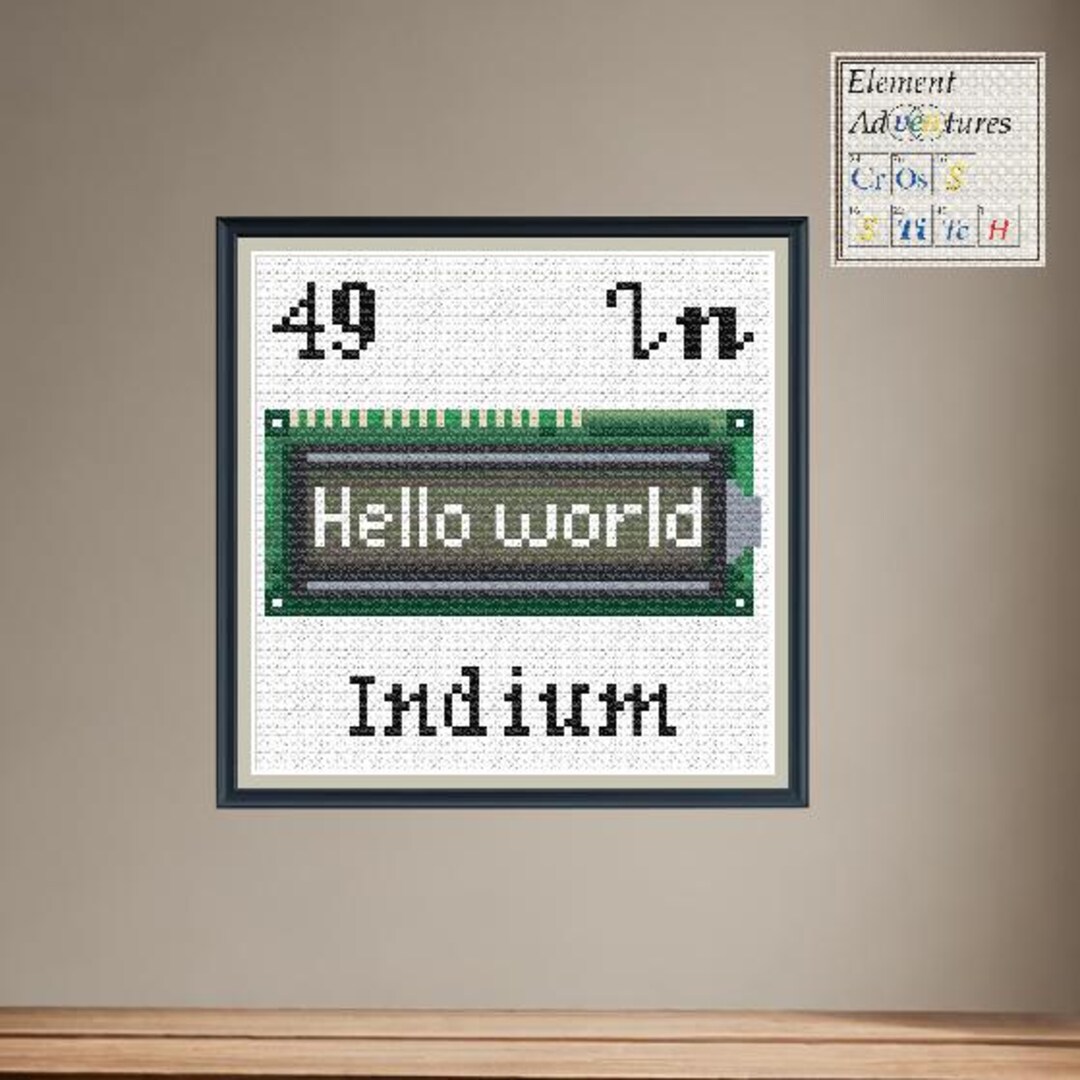 Indium LCD Cross Stitch Pattern | Indium Periodic Table Square Cross ...