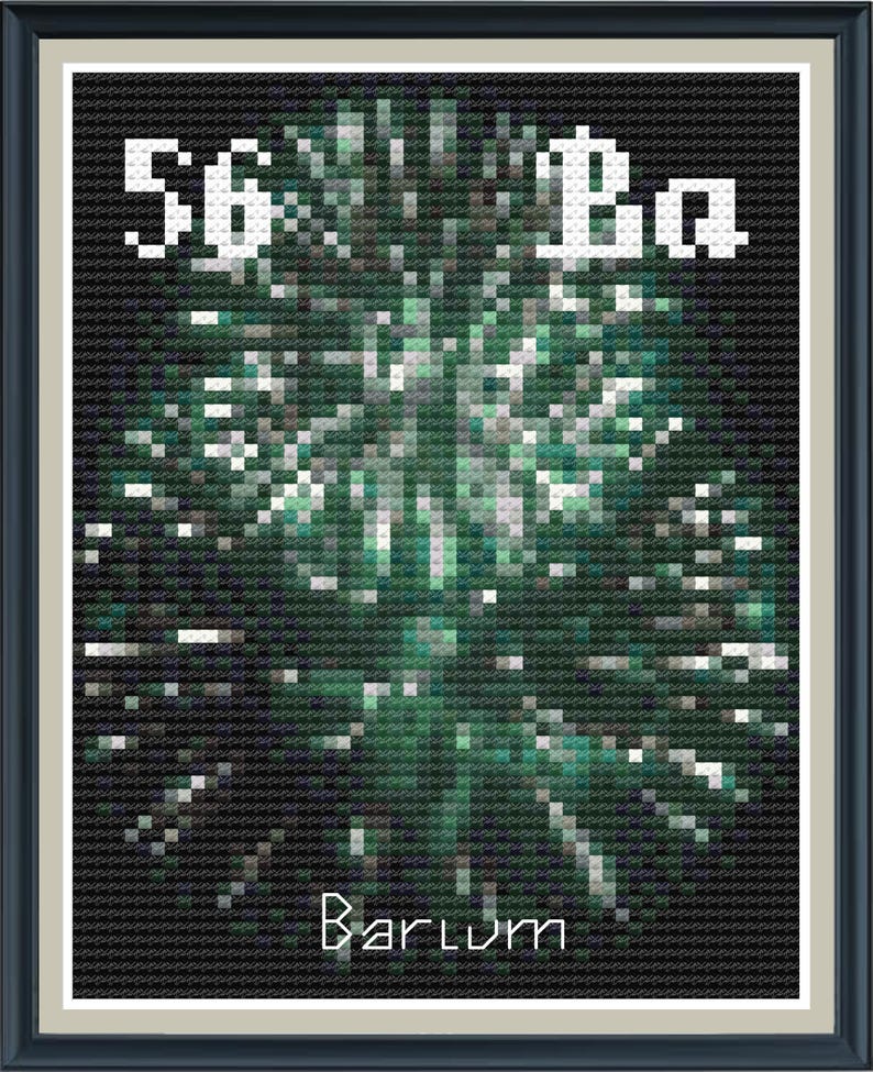 Barium Green Fireworks Cross Stitch Pattern | Barium Periodic Table ...