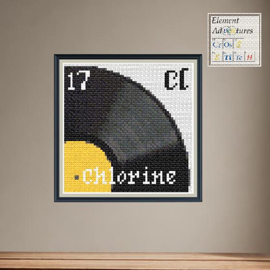 Chlorine Vinyl Record Cross Stitch Pattern Chlorine Periodic Table ...