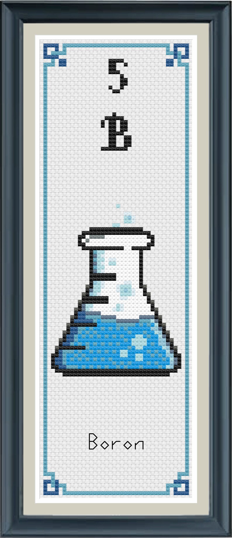 Boron Erlenmeyer Flask Bookmark Cross Stitch Pattern: Periodic Table ...