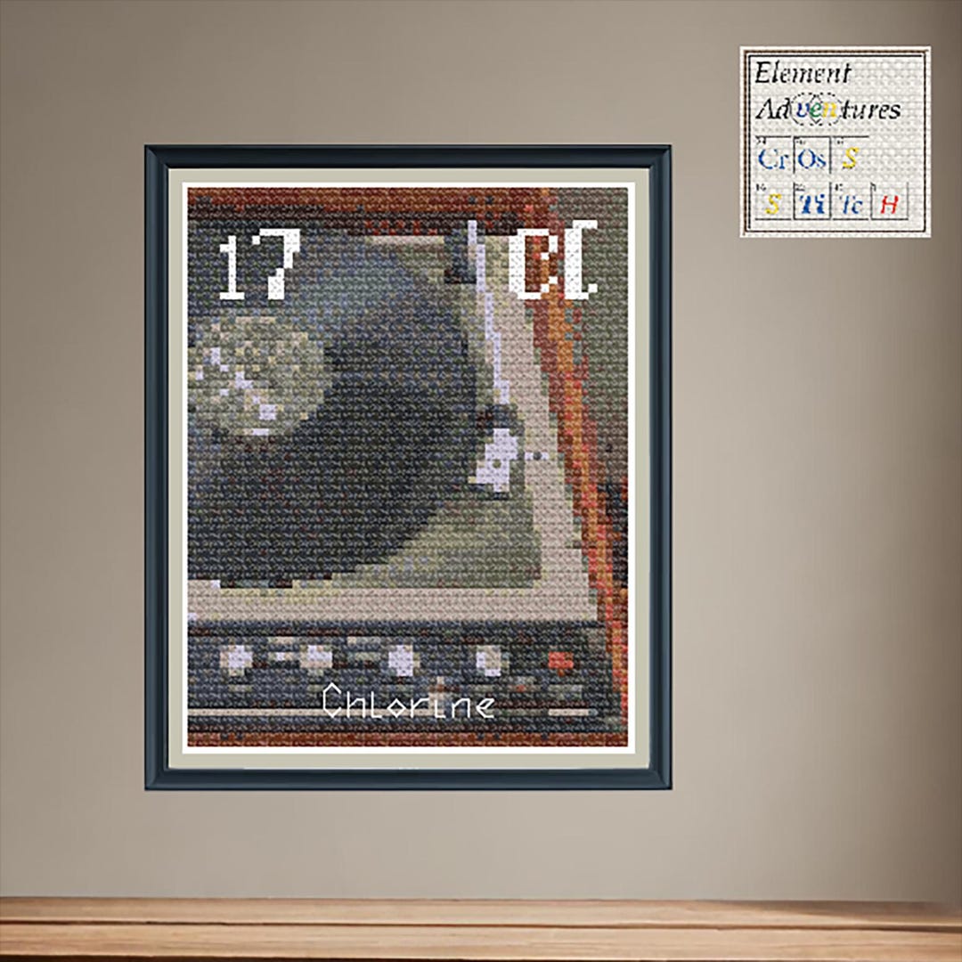 Chlorine Vinyl Record Cross Stitch Pattern: Periodic Table Design (PDF ...